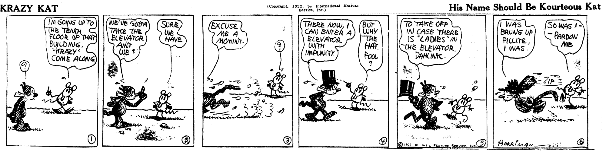 Krazy Kat Comic Strip 1922-01-12 | Comics Kingdom