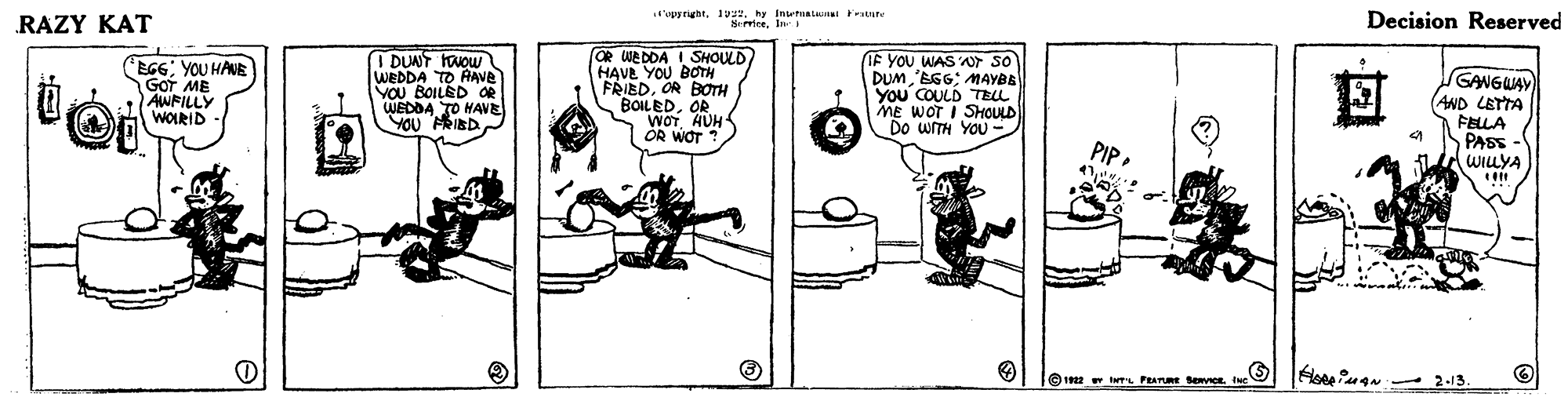 Krazy Kat Comic Strip 1922-02-13 | Comics Kingdom