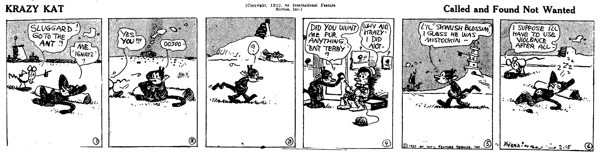 Krazy Kat Comic Strip 1922-02-15 | Comics Kingdom