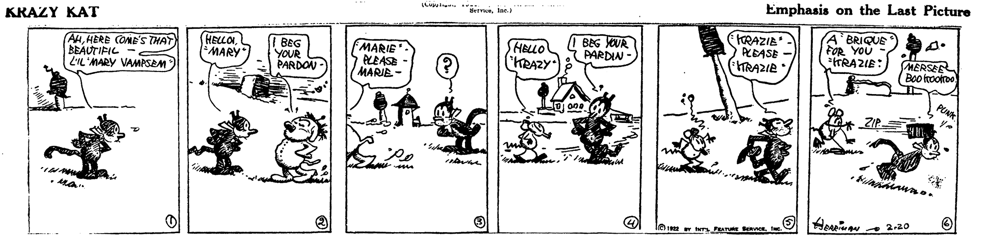 Krazy Kat Comic Strip 1922-02-20 | Comics Kingdom