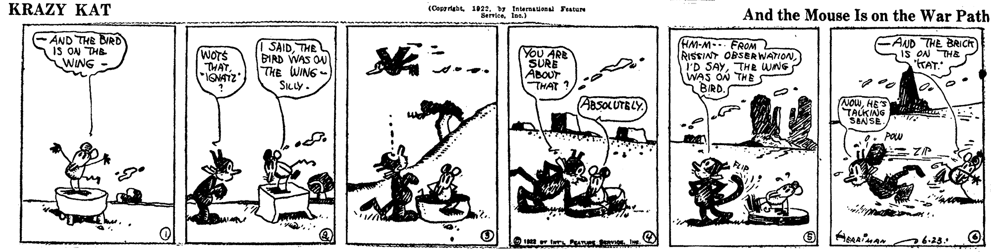 Krazy Kat Comic Strip 1922-06-23 | Comics Kingdom