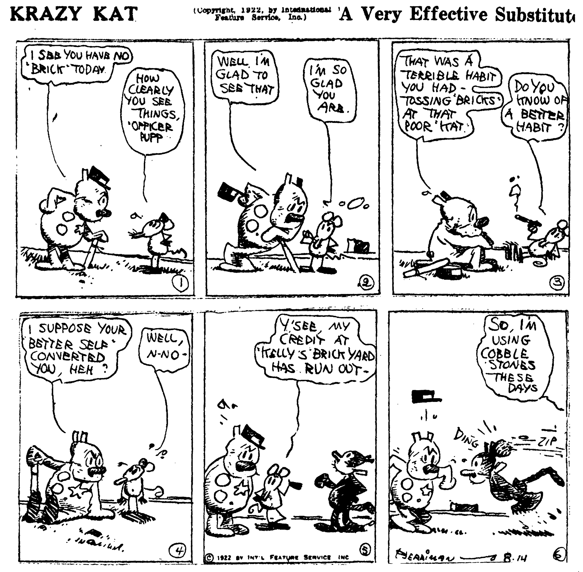 Krazy Kat Comic Strip 1922-08-14 | Comics Kingdom