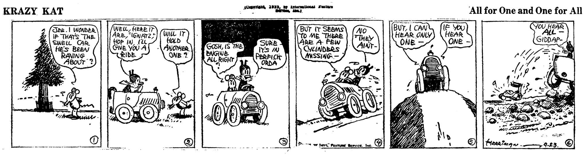 Krazy Kat Comic Strip 1922-09-23 | Comics Kingdom
