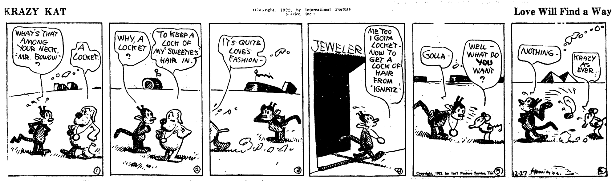 Krazy Kat Comic Strip 1922-12-27 | Comics Kingdom