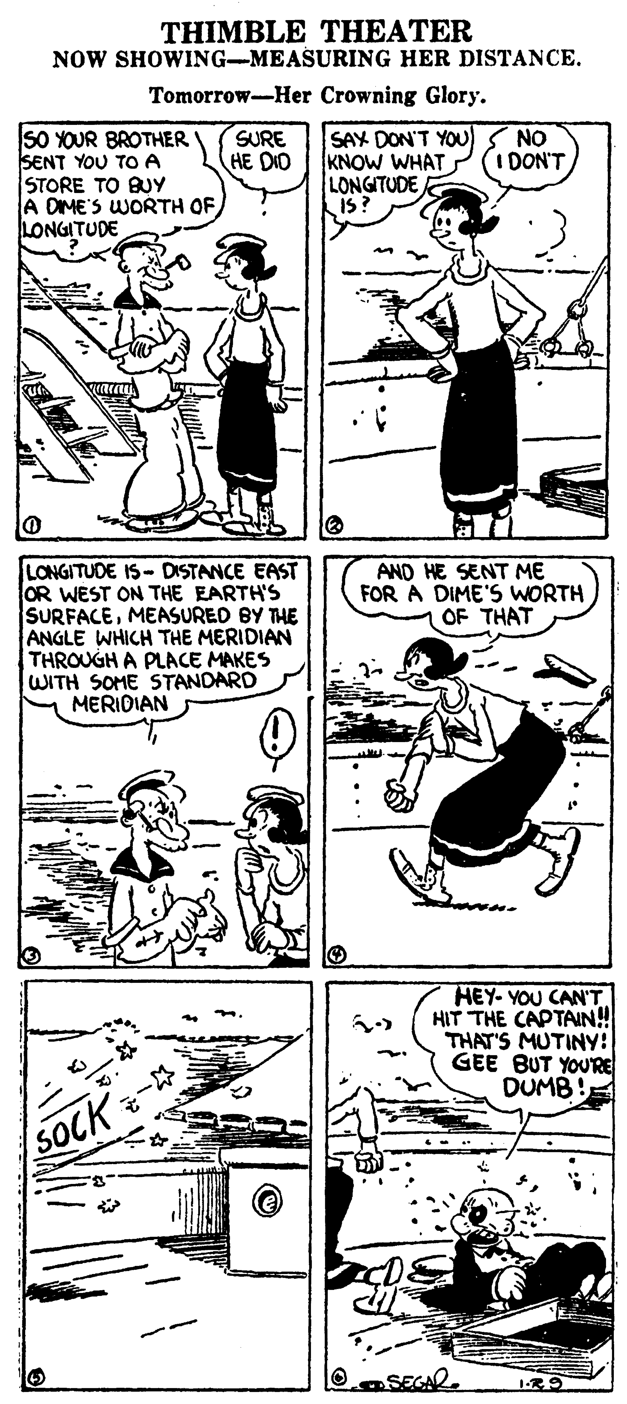 Thimble Theater Comic Strip 1929-01-29 | Comics Kingdom