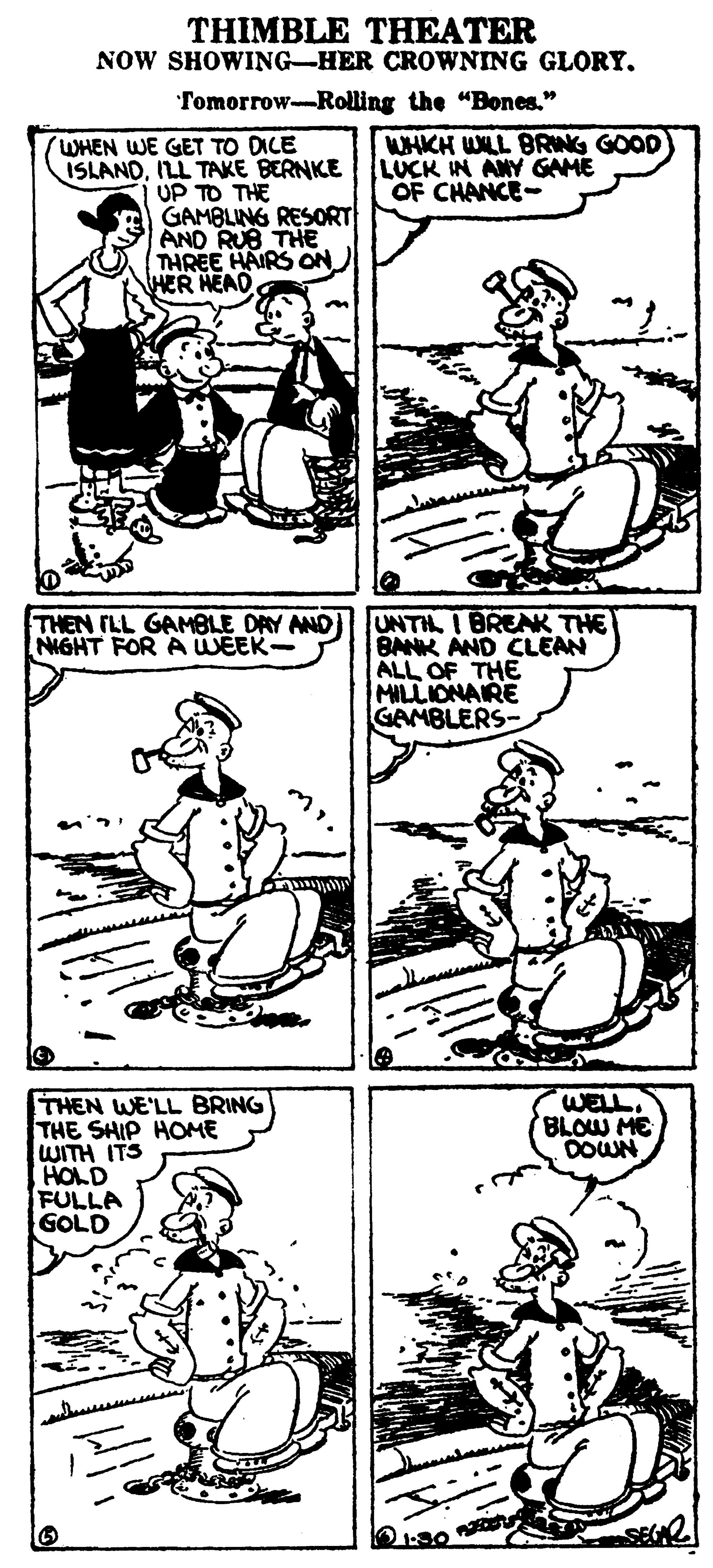 Thimble Theater Comic Strip 1929-01-30 | Comics Kingdom