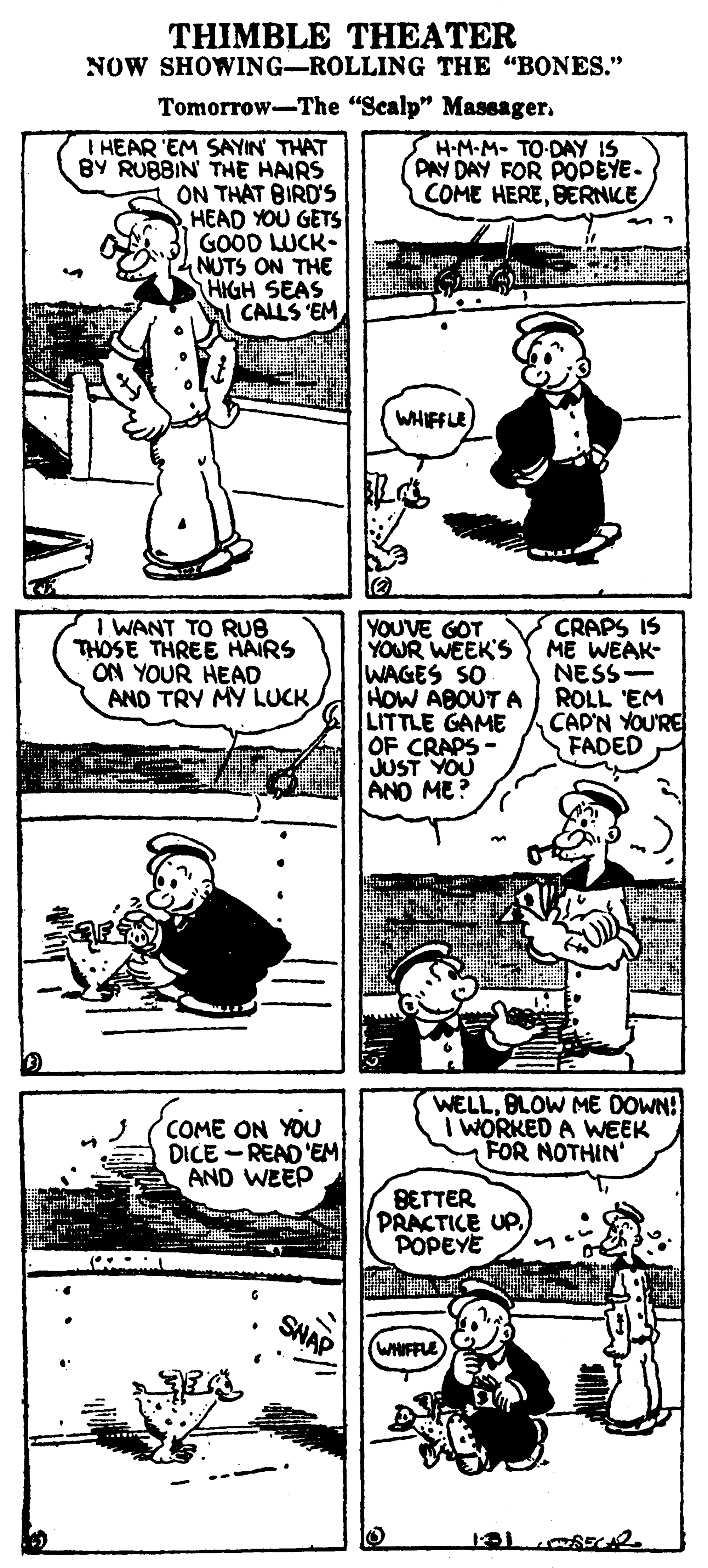 Thimble Theater Comic Strip 1929-01-31 | Comics Kingdom