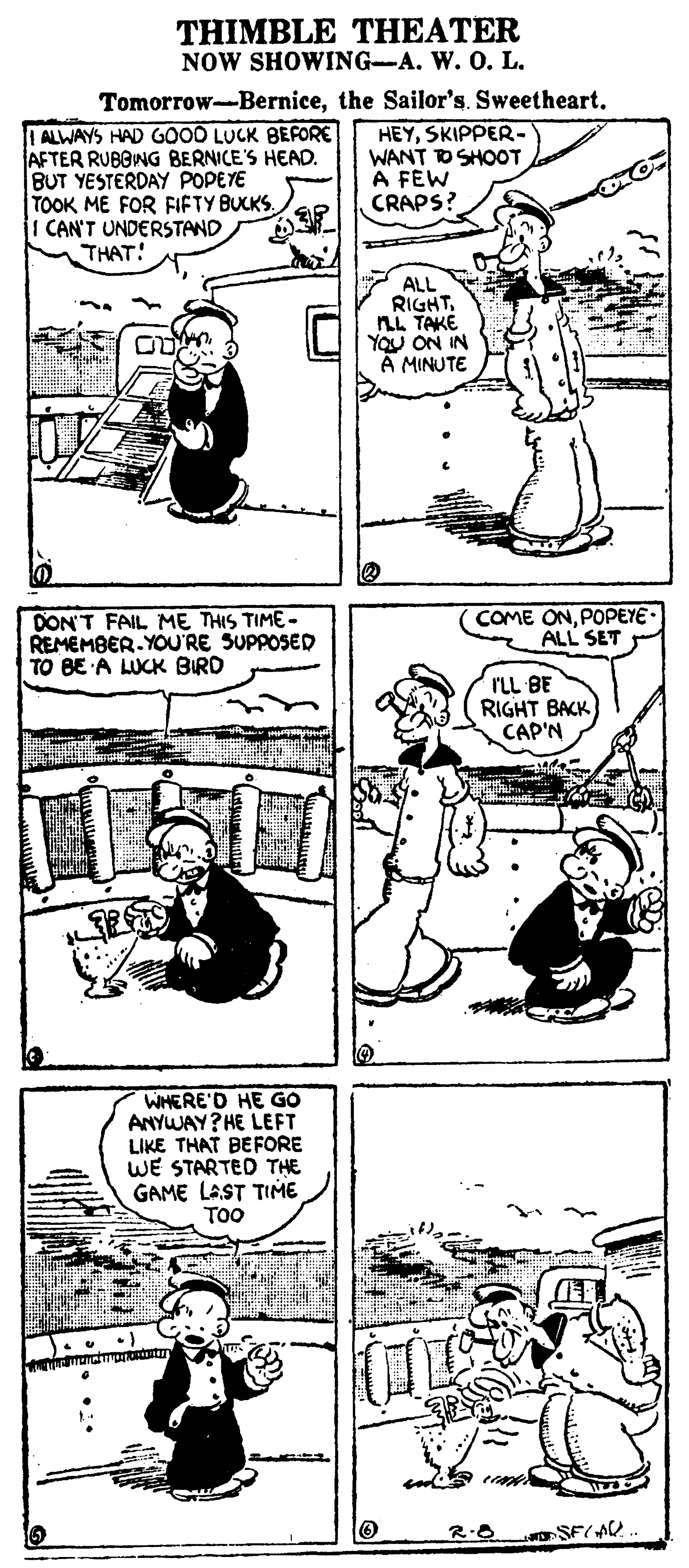 Thimble Theater Comic Strip 1929-02-08 | Comics Kingdom