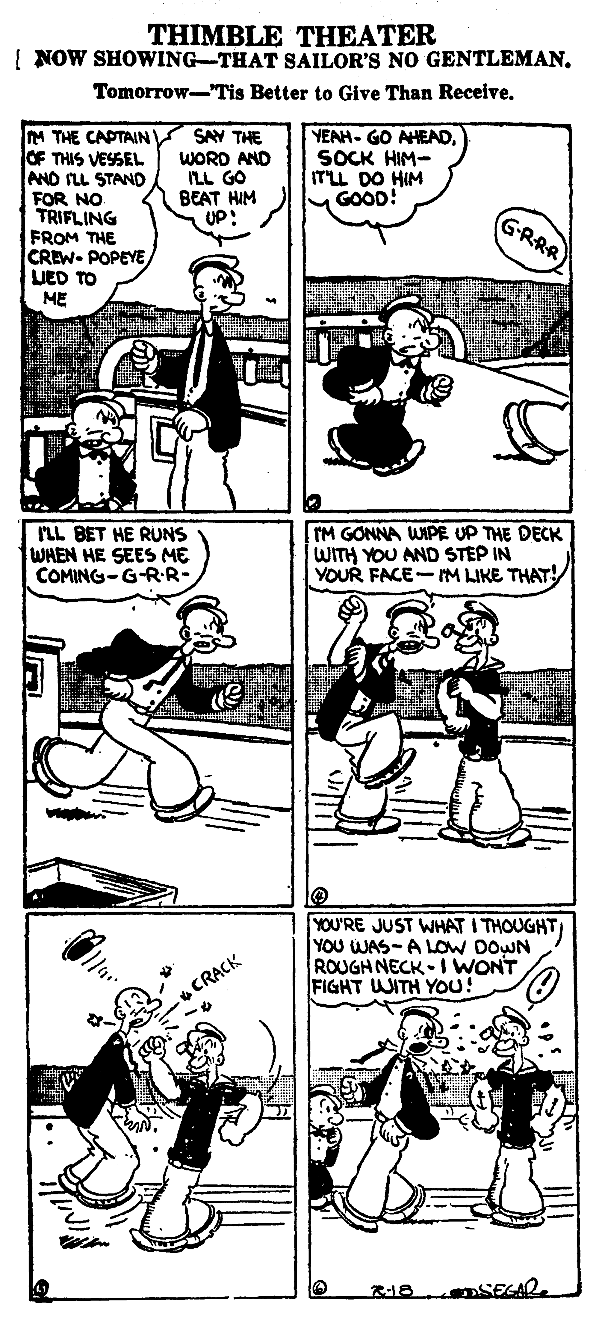 Thimble Theater Comic Strip 1929-02-18 | Comics Kingdom