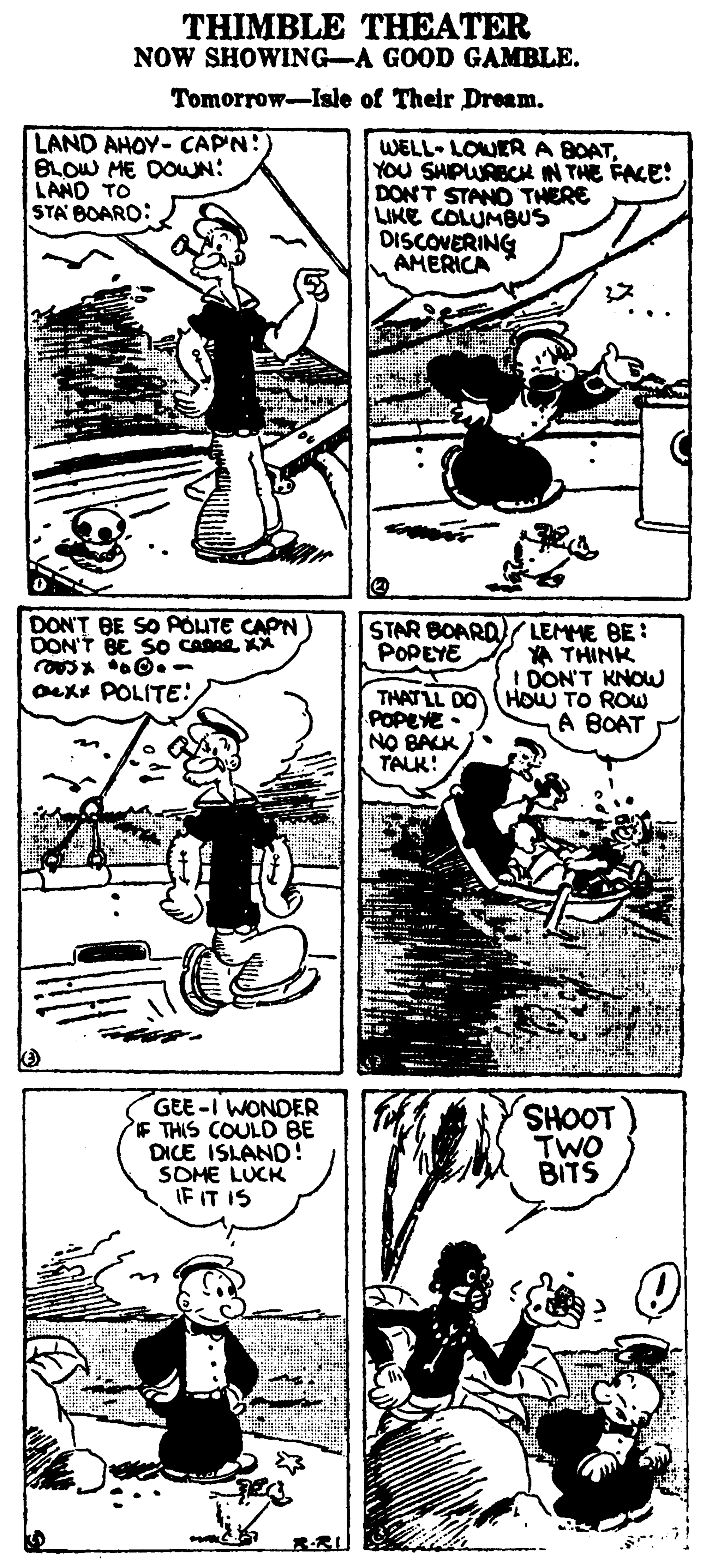 Thimble Theater Comic Strip 1929-02-21 | Comics Kingdom