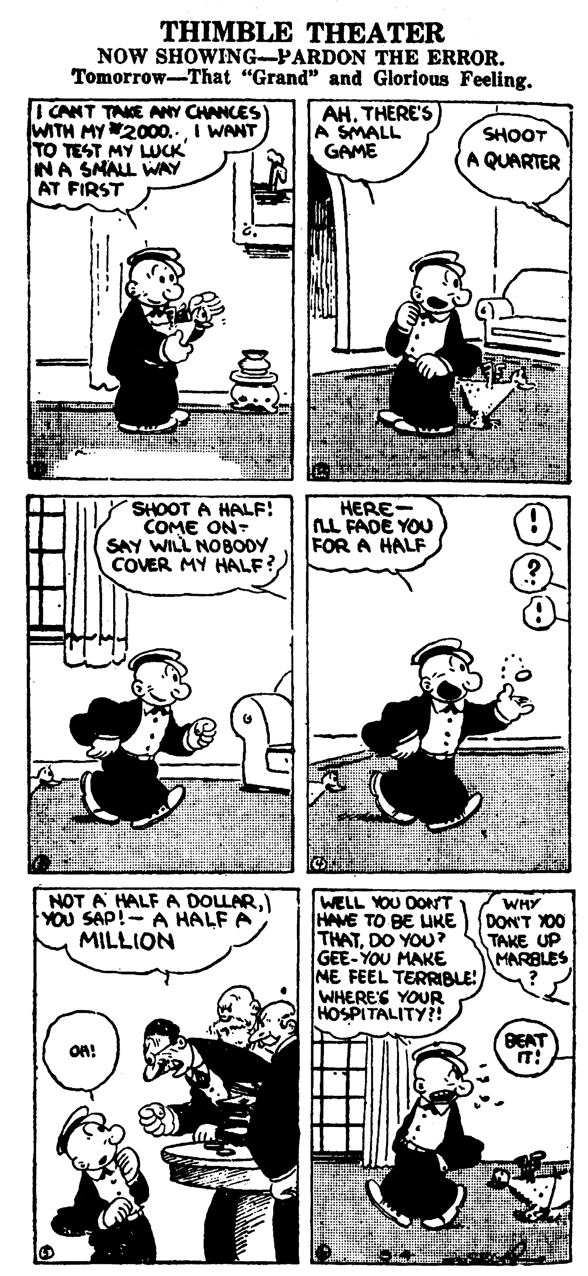 Thimble Theater Comic Strip 1929-03-04 | Comics Kingdom