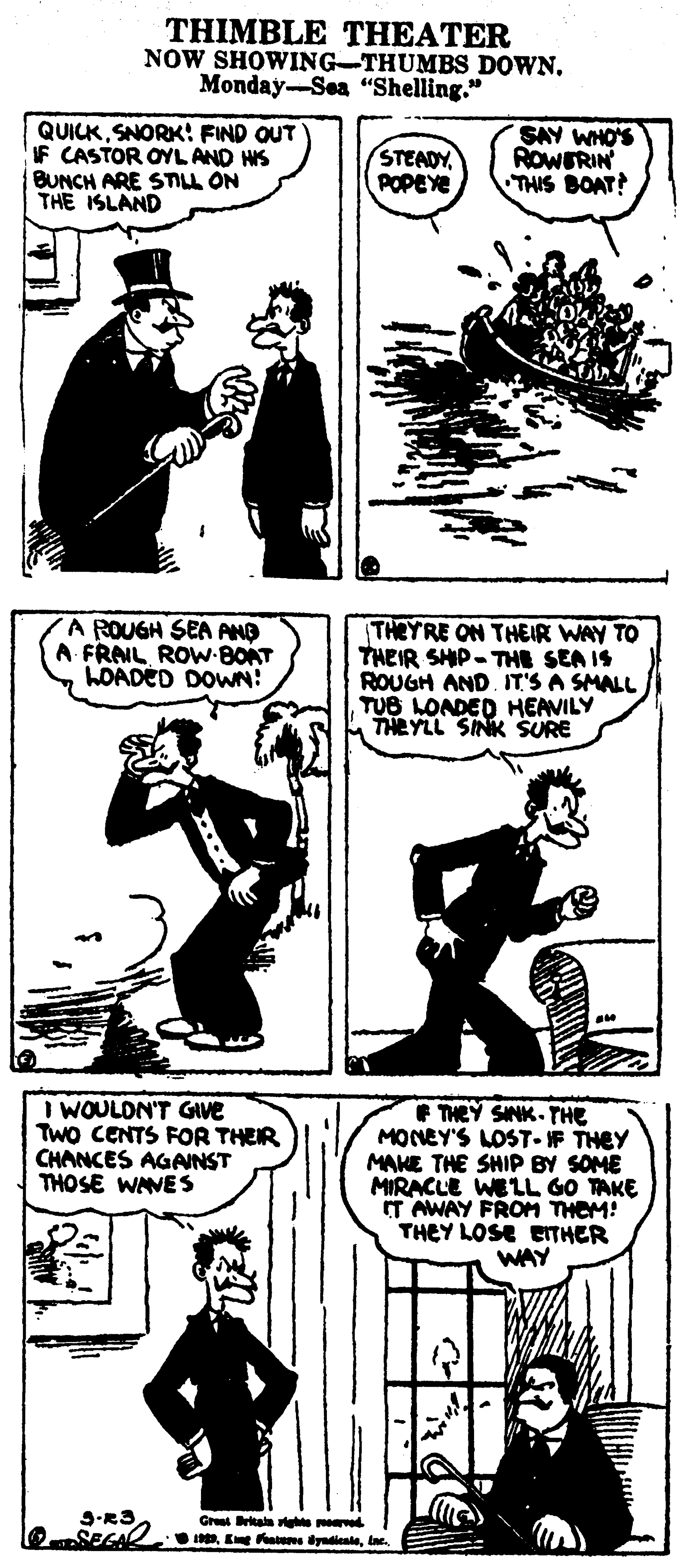 Thimble Theater Comic Strip 1929-03-23 | Comics Kingdom
