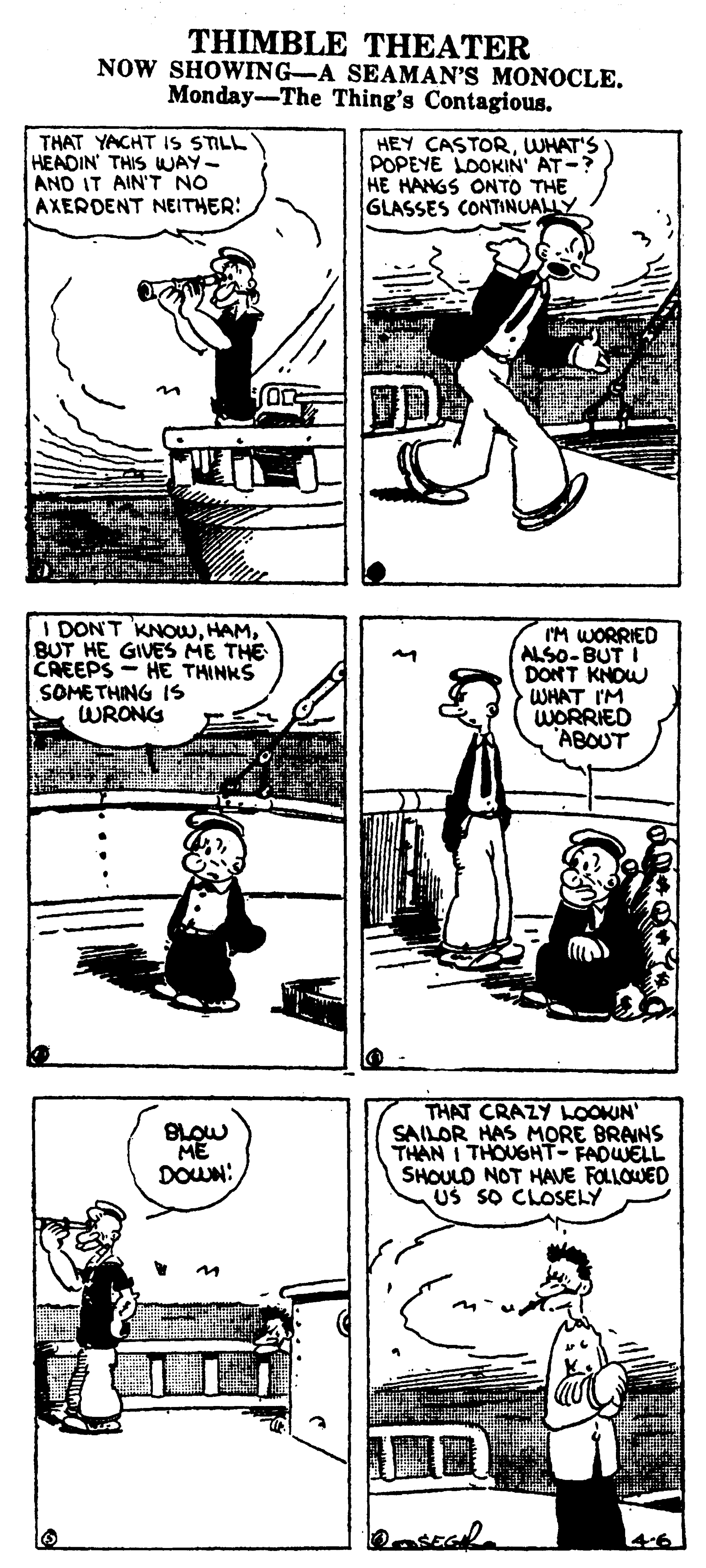 Thimble Theater Comic Strip 1929-04-06 | Comics Kingdom