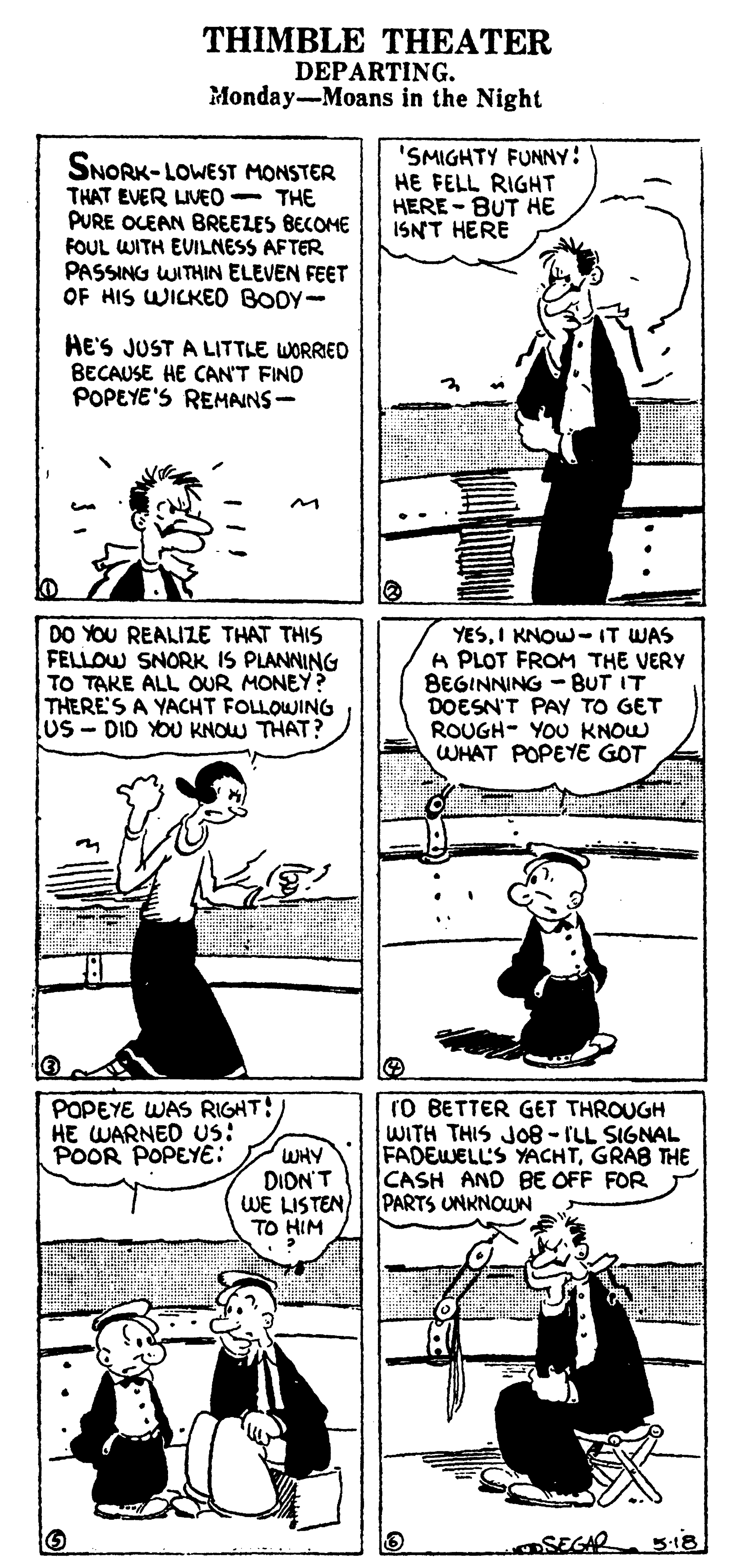Thimble Theater Comic Strip 1929-05-18 | Comics Kingdom