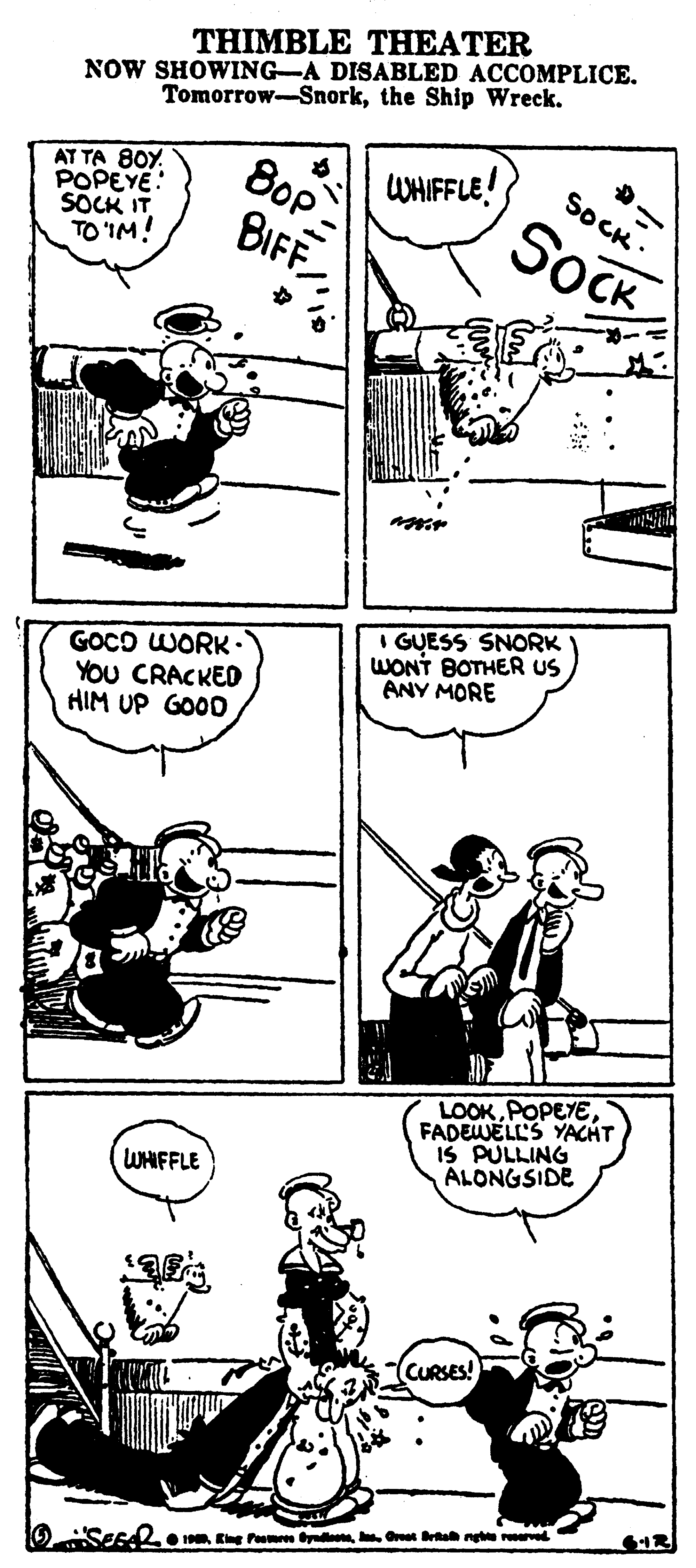 Thimble Theater Comic Strip 1929-06-12 | Comics Kingdom