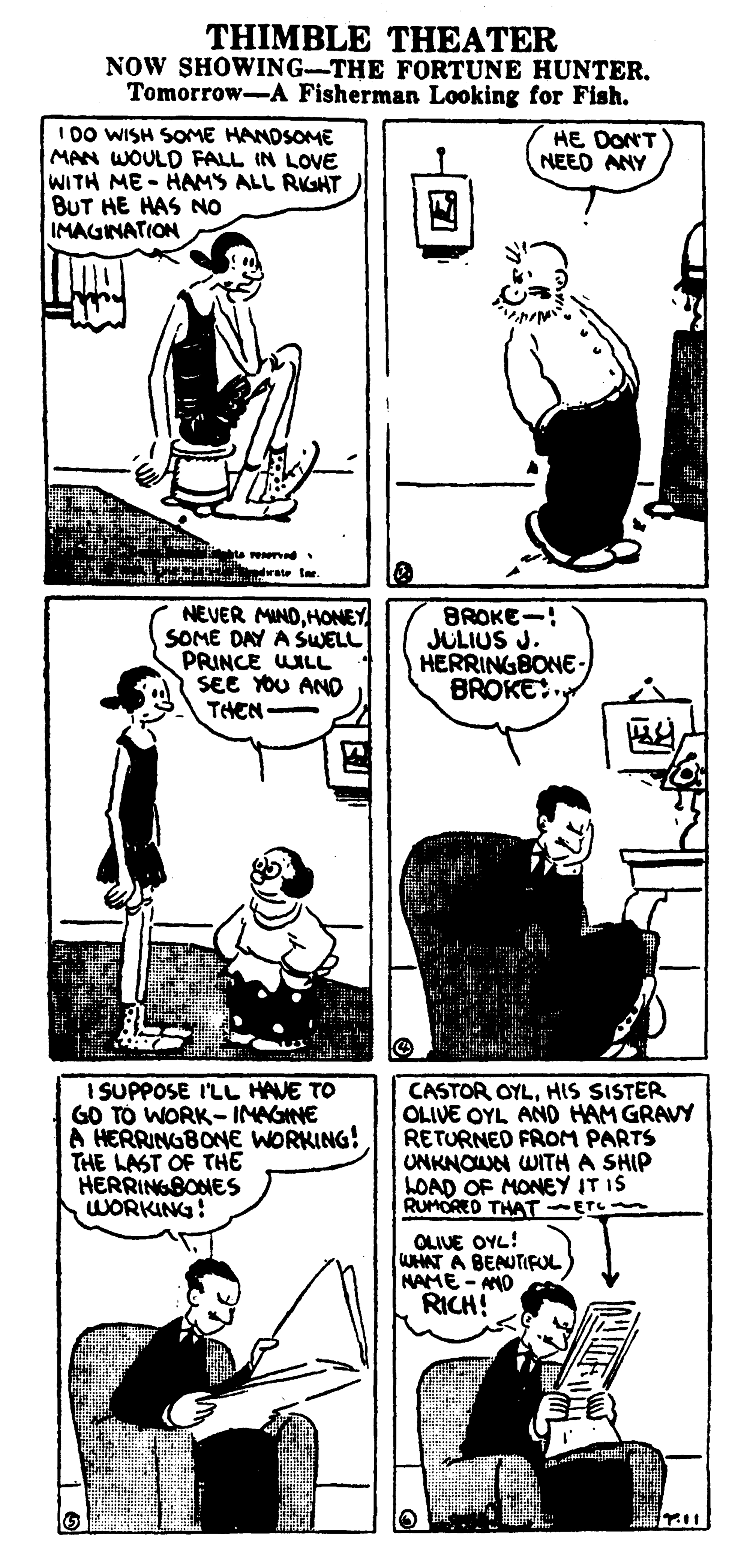 Thimble Theater Comic Strip 1929-07-11 | Comics Kingdom