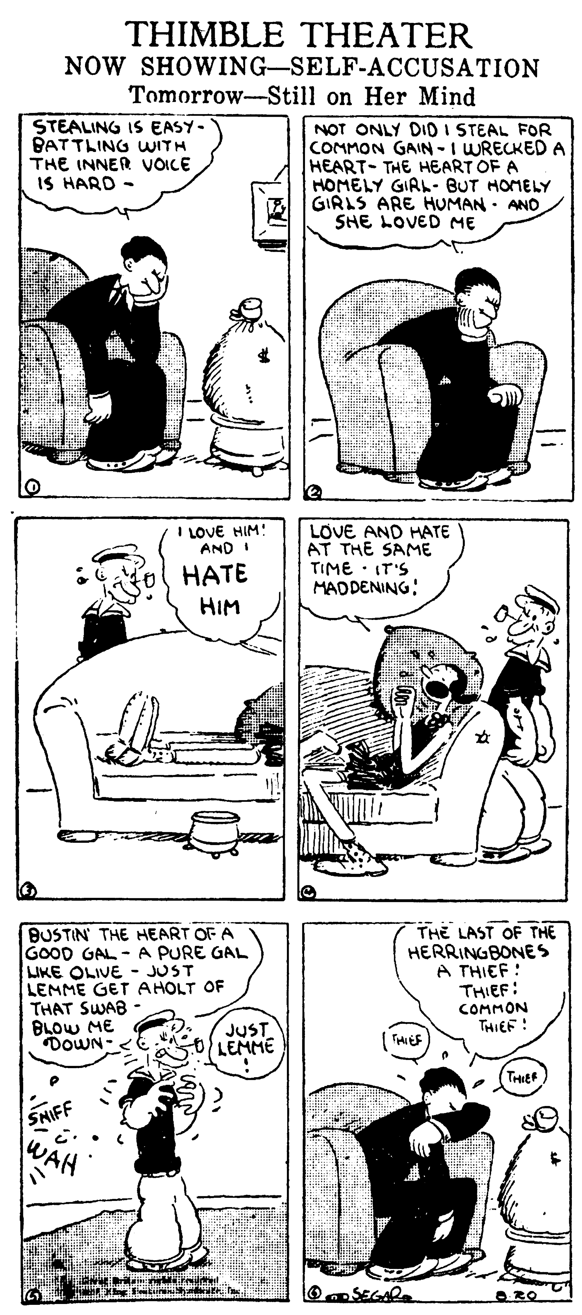 Thimble Theater Comic Strip 1929-08-20 | Comics Kingdom