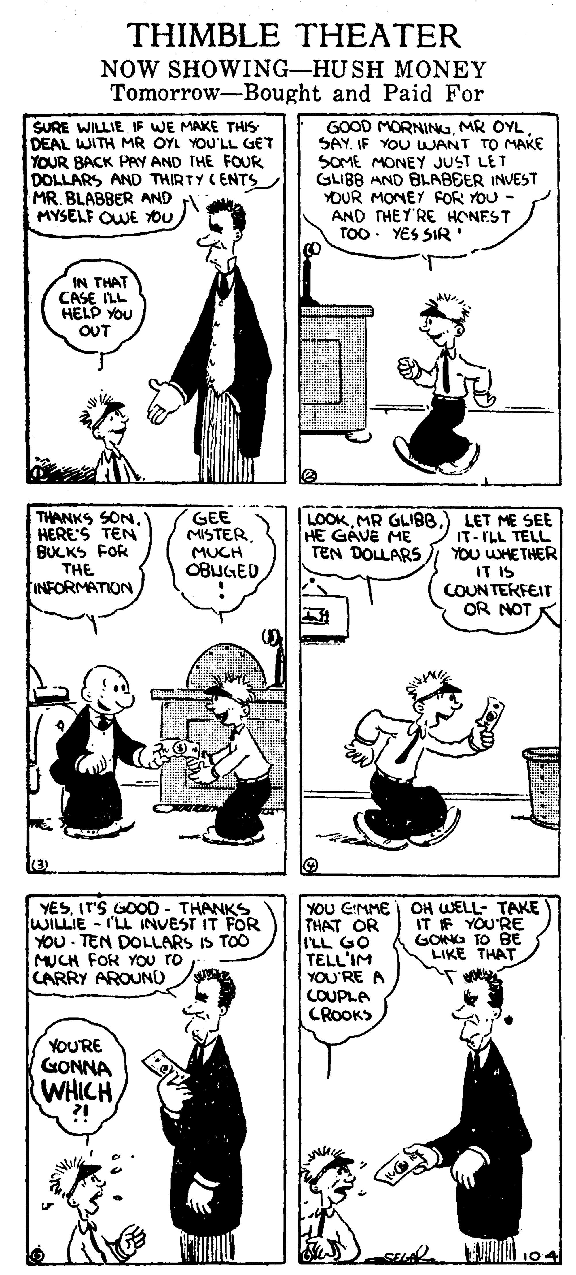 Thimble Theater Comic Strip 1929-10-04 | Comics Kingdom