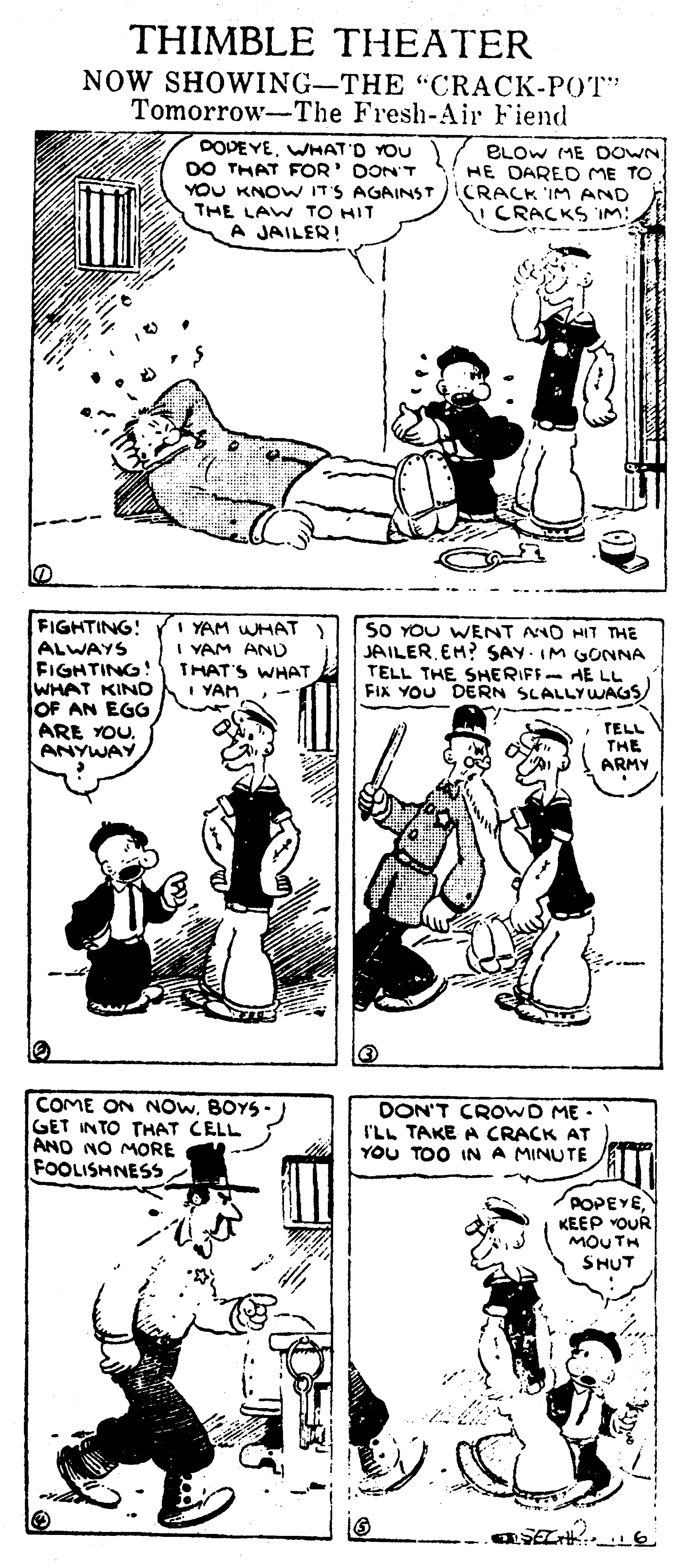 Thimble Theater Comic Strip 1929-11-06 | Comics Kingdom