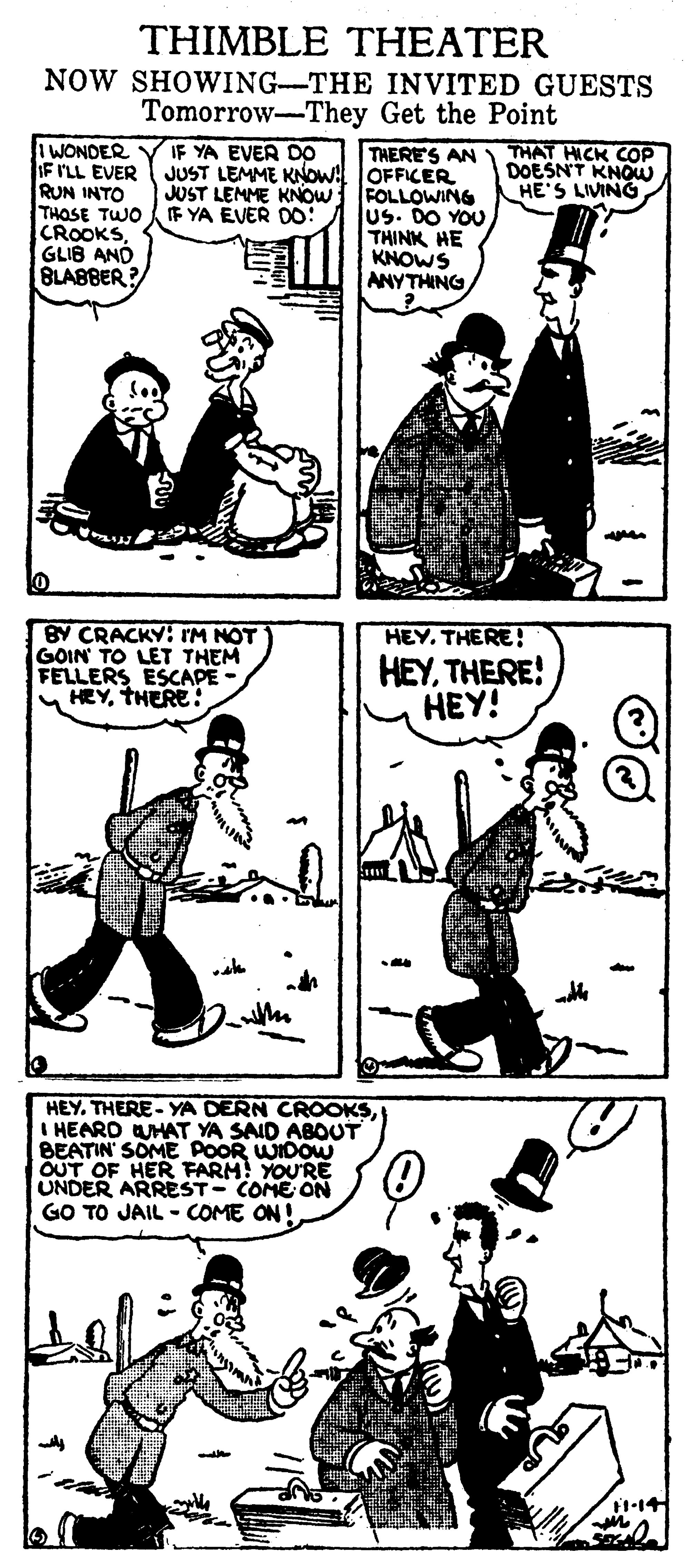 Thimble Theater Comic Strip 1929-11-14 | Comics Kingdom