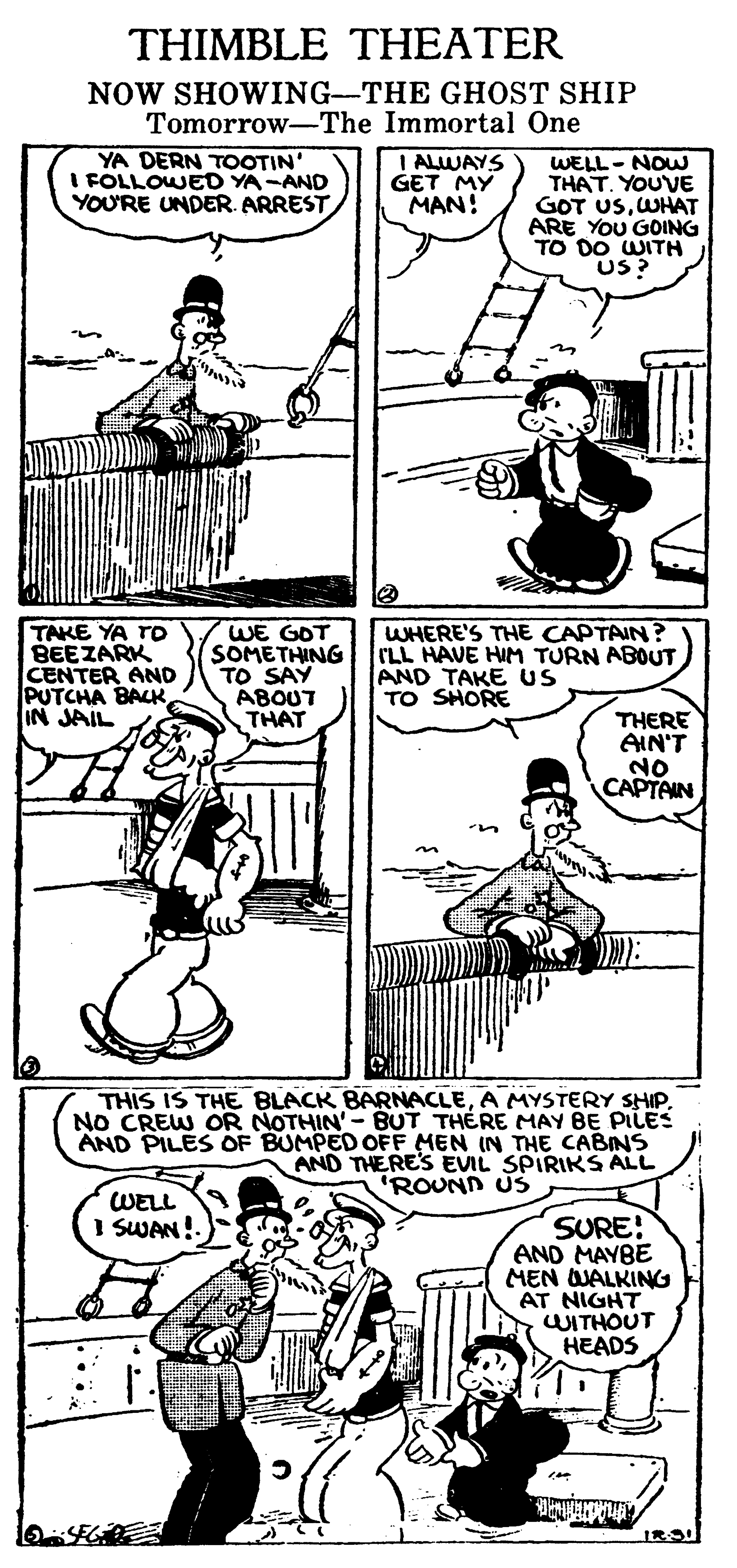 Thimble Theater Comic Strip 1929-12-31 | Comics Kingdom