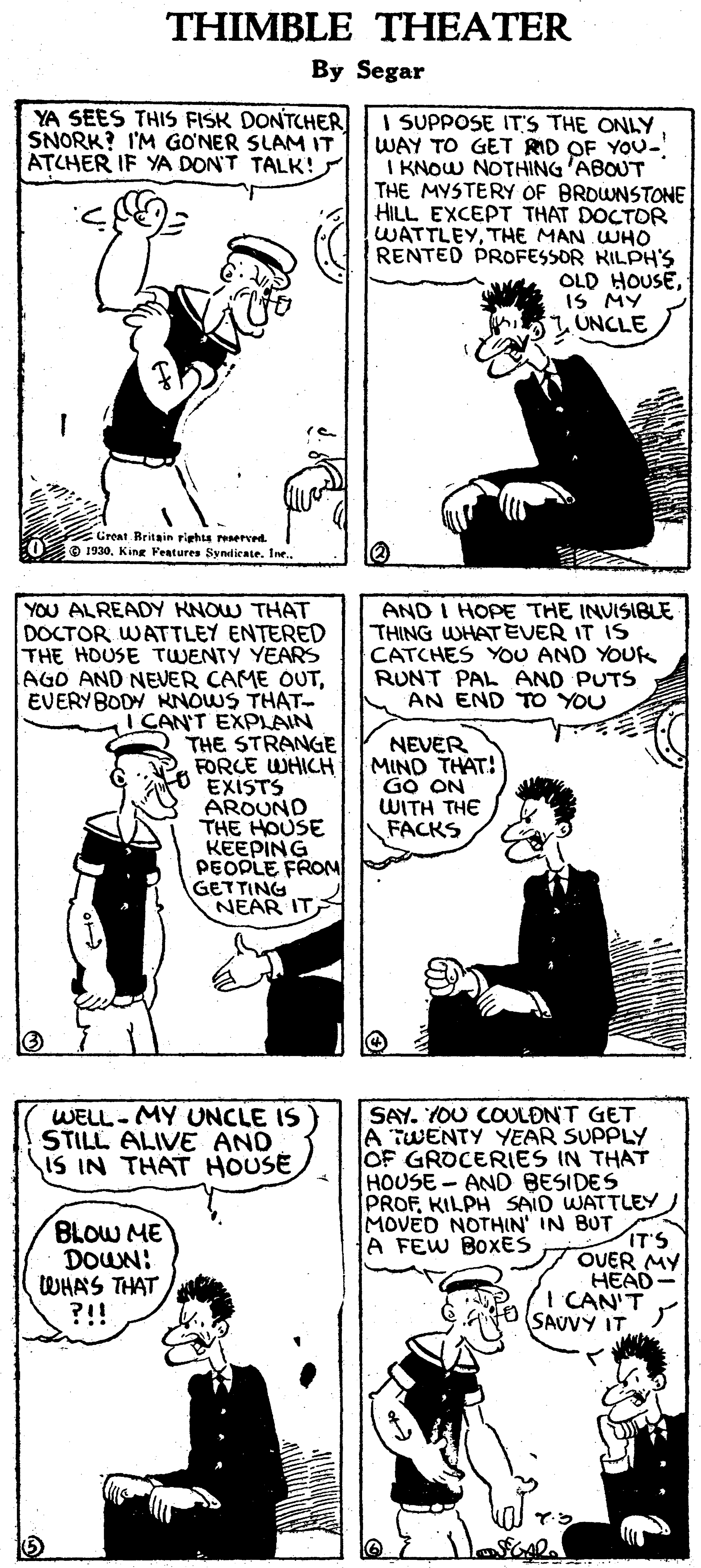 Thimble Theater Comic Strip 1930-07-03 | Comics Kingdom