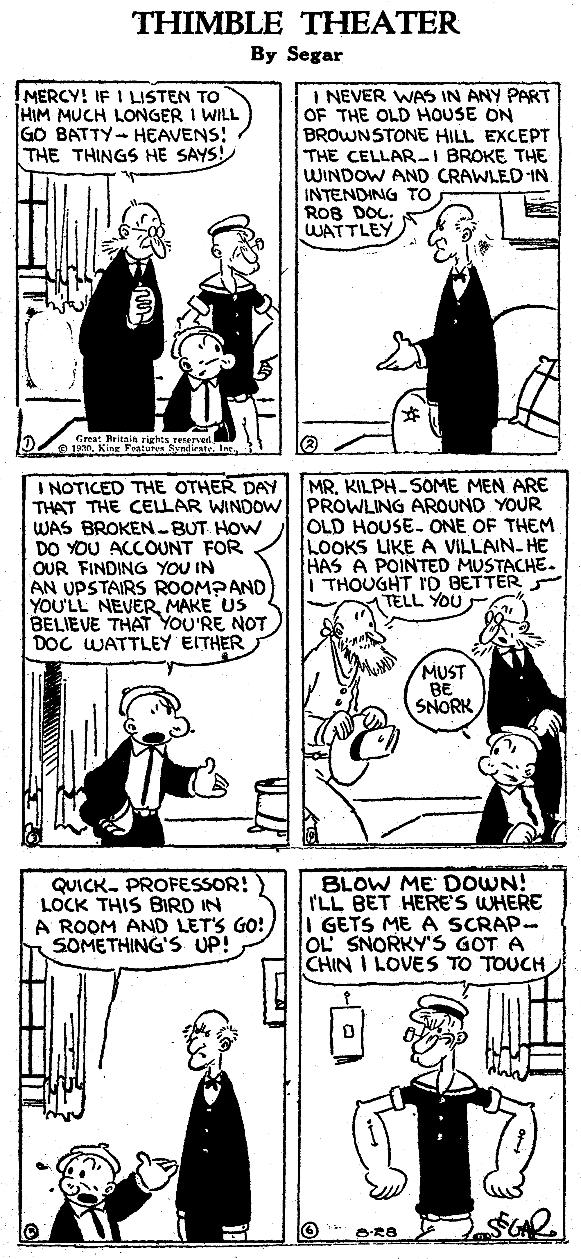 Thimble Theater Comic Strip 1930-08-28 | Comics Kingdom