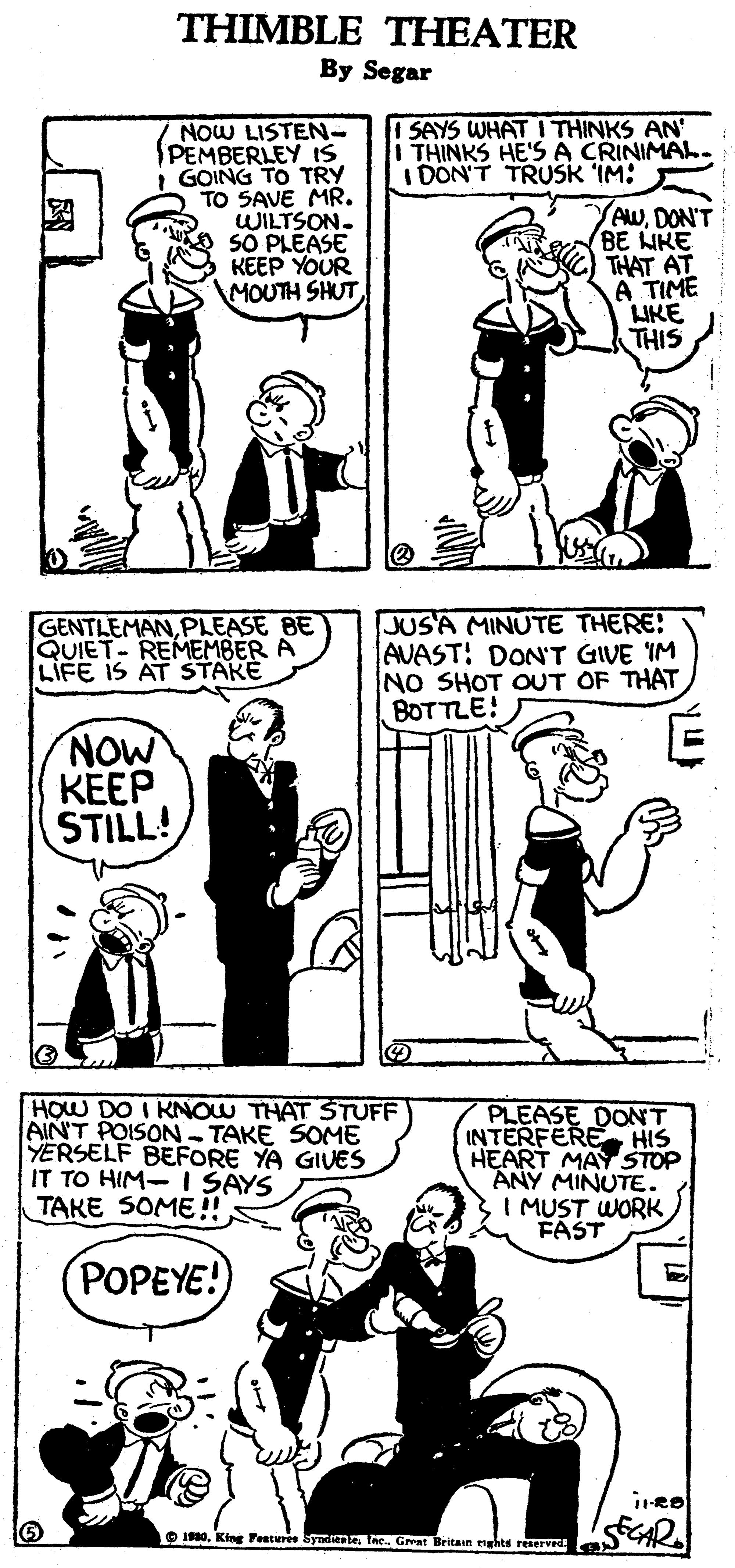 Thimble Theater Comic Strip 1930-11-29 | Comics Kingdom