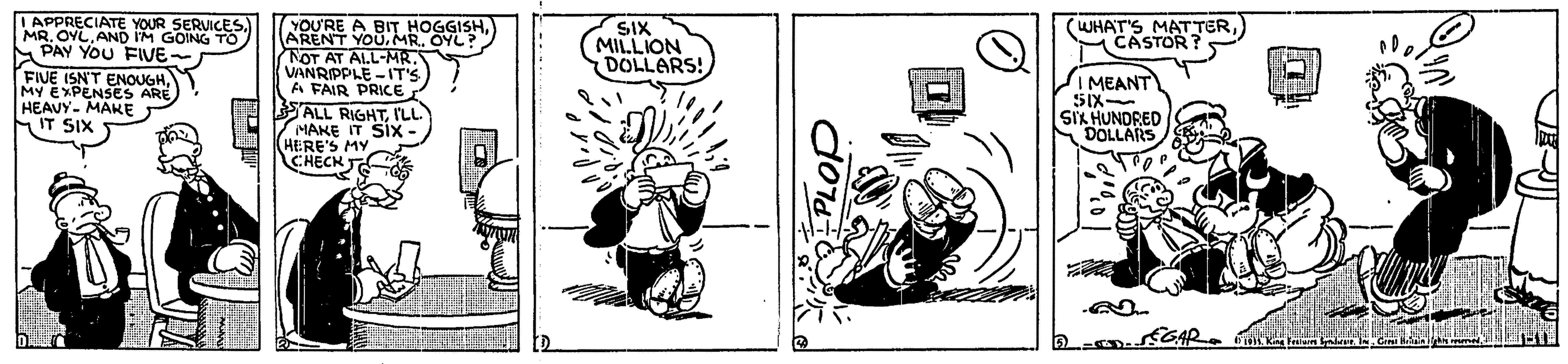 Popeye Comic Strip 1935-01-11 | Comics Kingdom