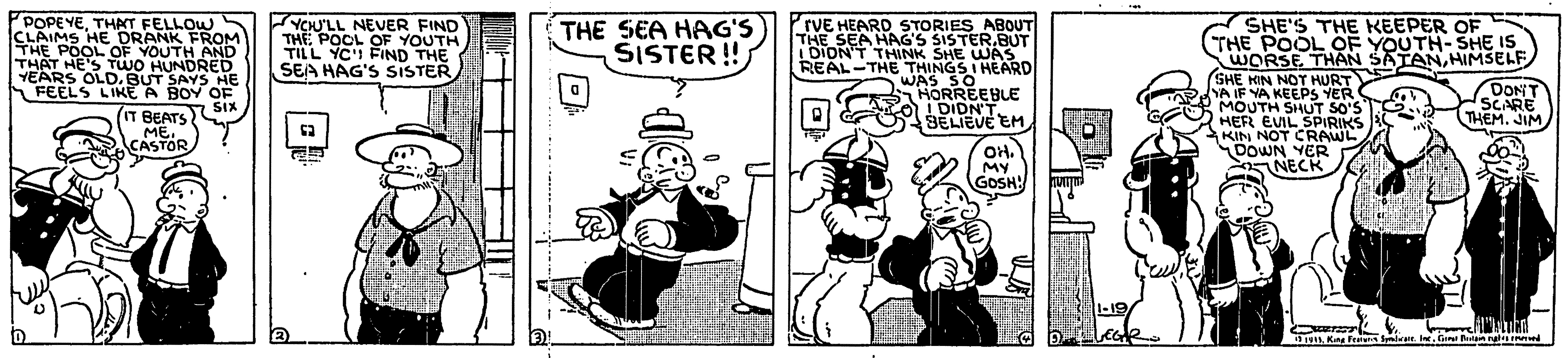 Popeye Comic Strip 1935-01-19 | Comics Kingdom