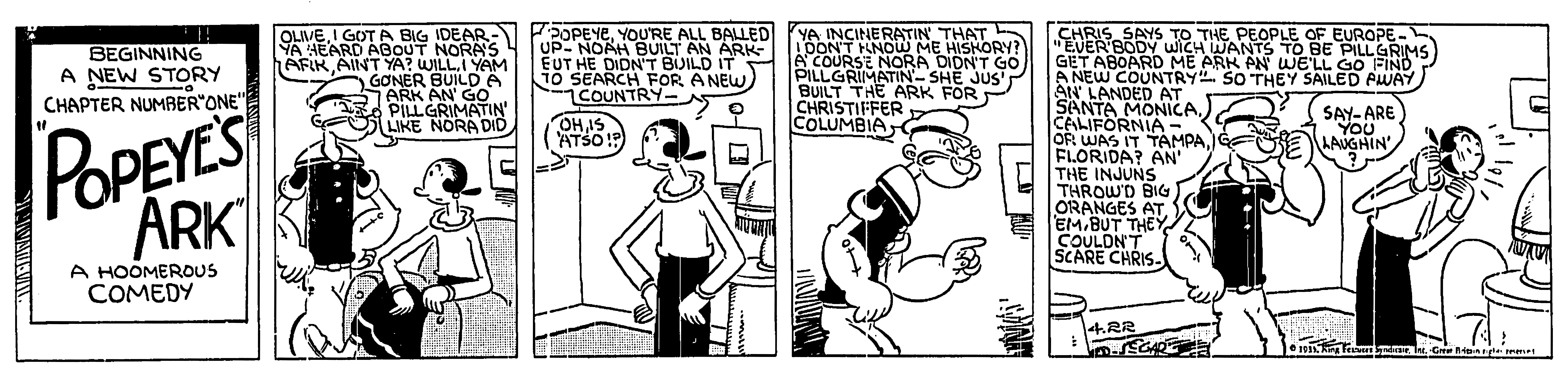 Popeye Comic Strip 1935-04-22 | Comics Kingdom