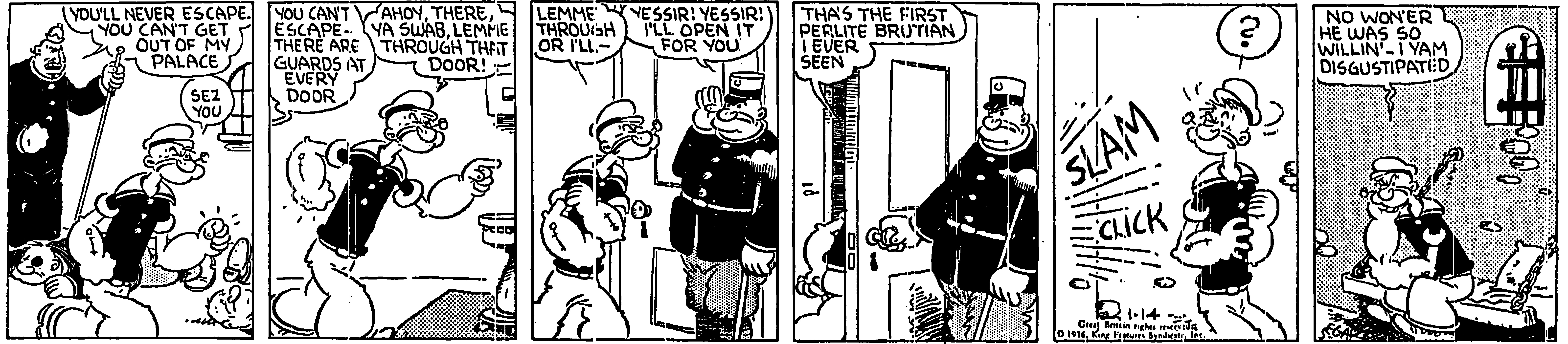 Popeye Comic Strip 1936-01-14 | Comics Kingdom
