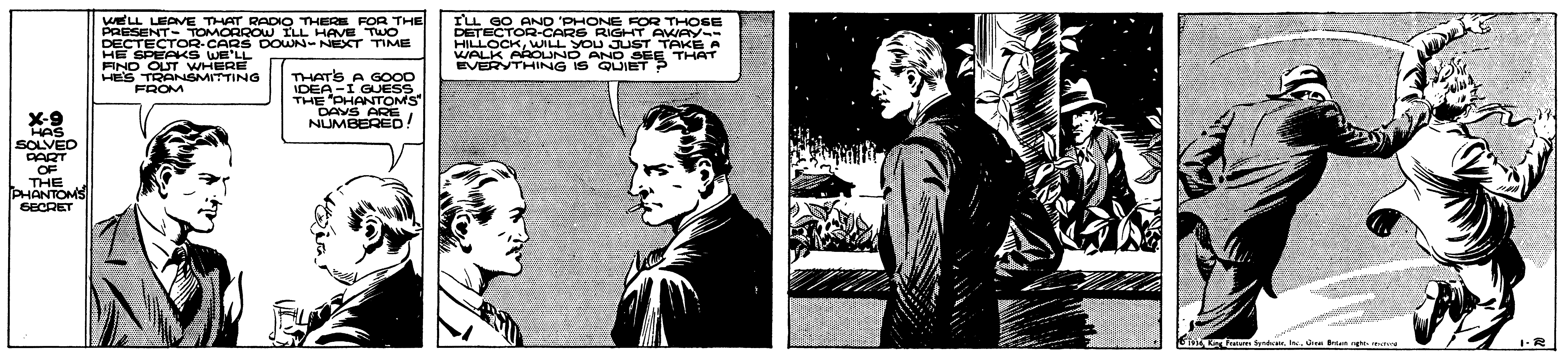 Secret Agent X-9 Comic Strip 1936-01-02 | Comics Kingdom