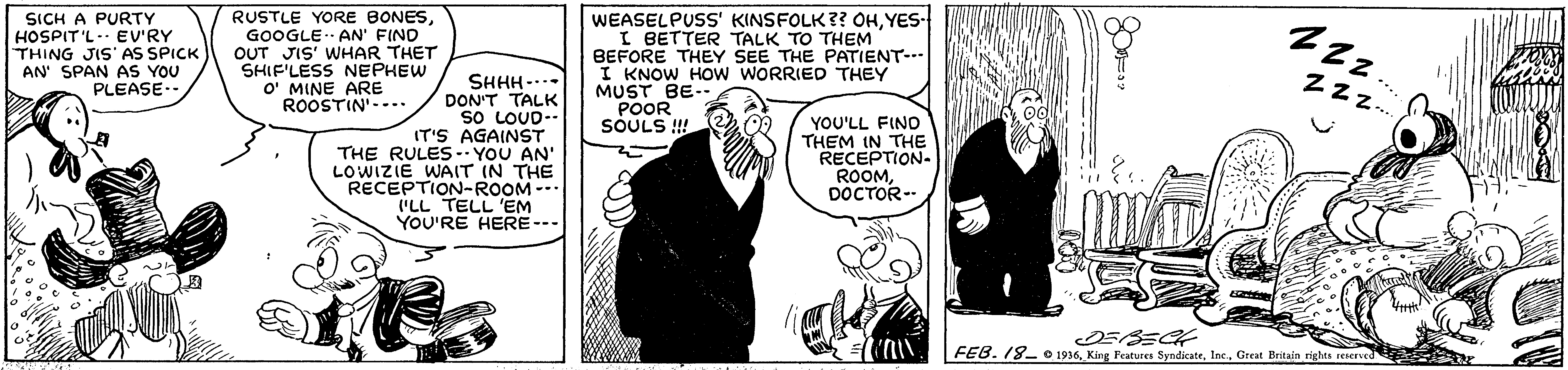 Barney Google And Snuffy Smith Vintage Comic Strip 1936-02-18 | Comics ...