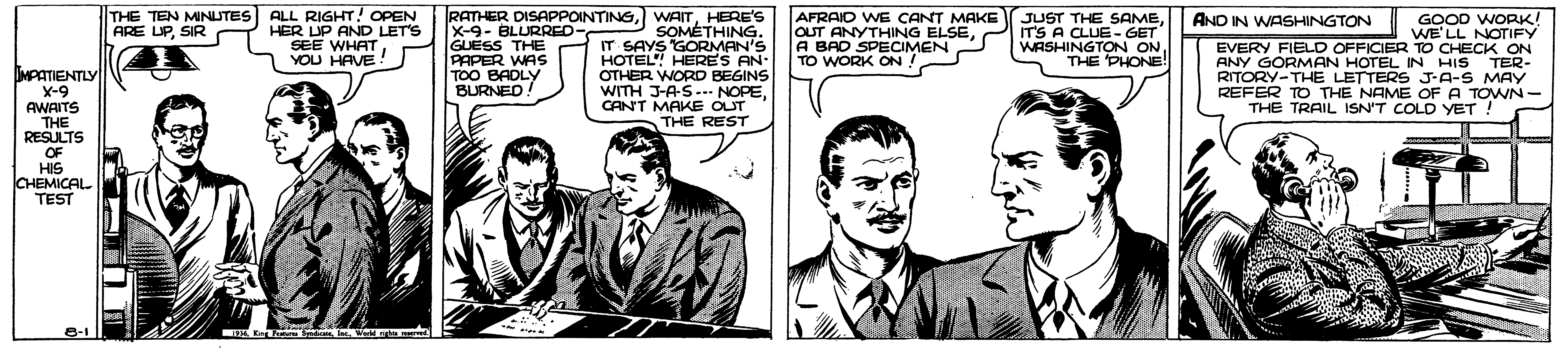 Secret Agent X-9 Comic Strip 1936-08-01 | Comics Kingdom
