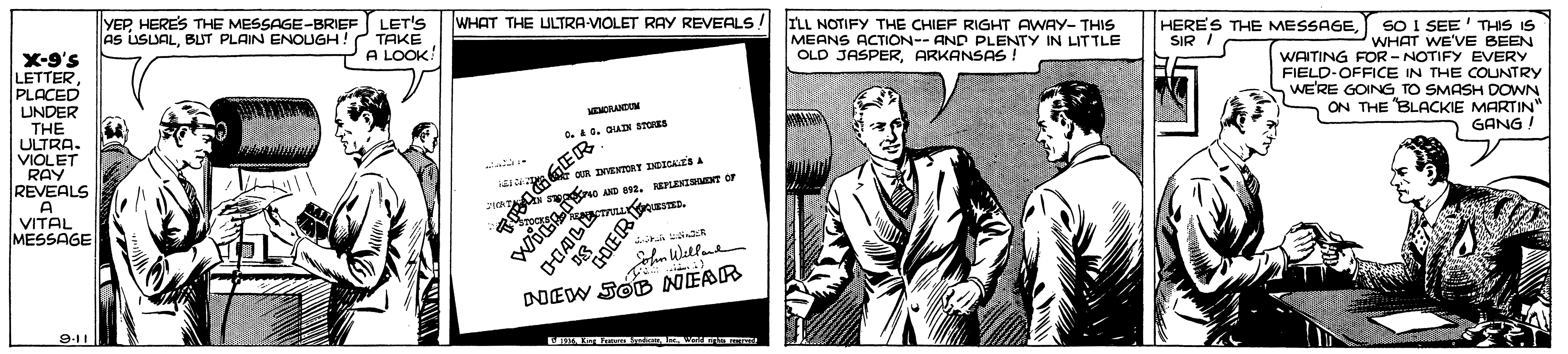 Secret Agent X-9 Comic Strip 1936-09-11 | Comics Kingdom