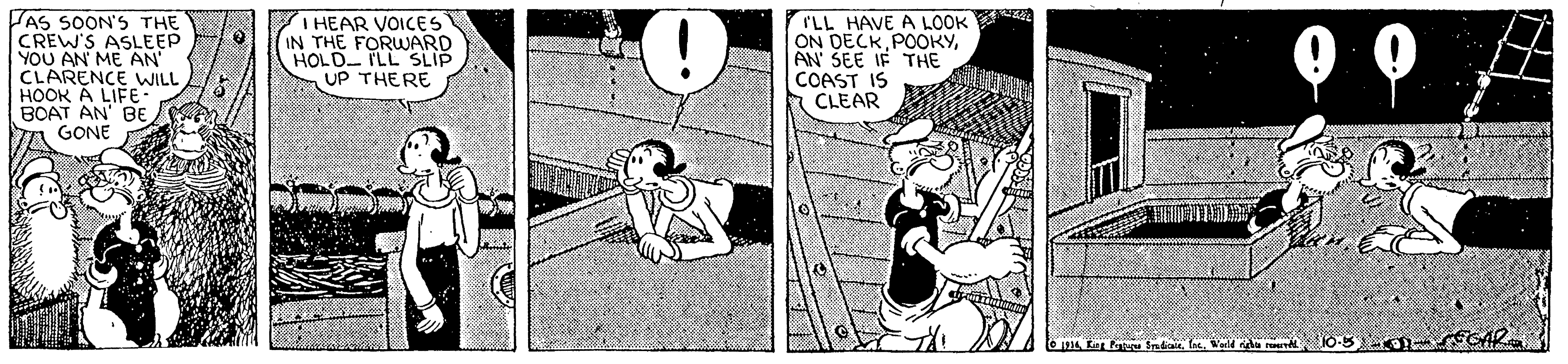 Popeye Comic Strip 1936-10-05 | Comics Kingdom