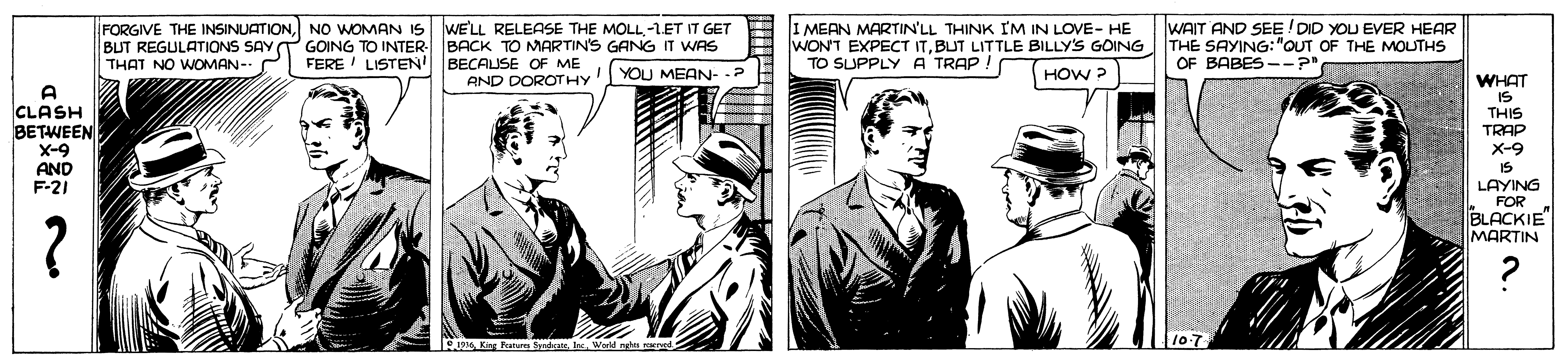 Secret Agent X-9 Comic Strip 1936-10-07 | Comics Kingdom