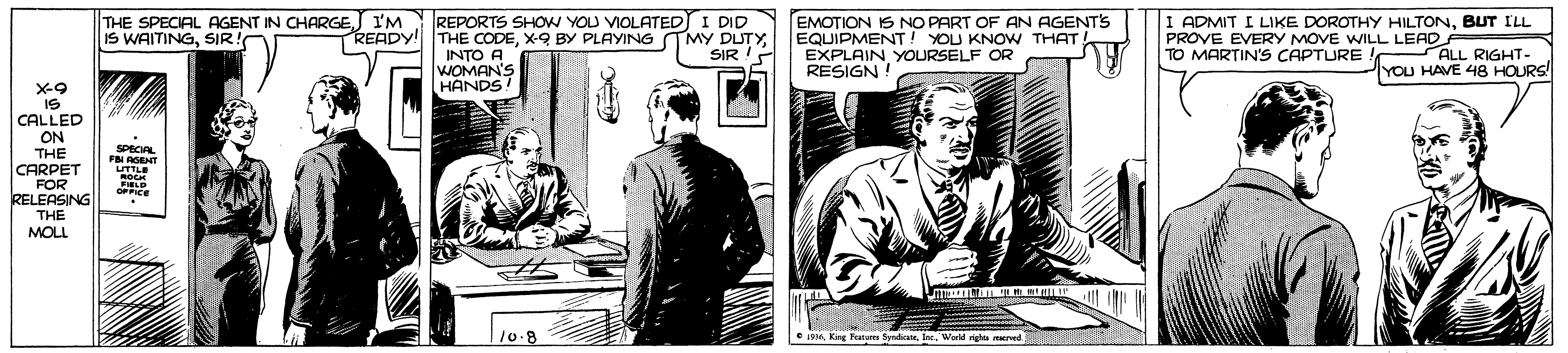 Secret Agent X-9 Comic Strip 1936-10-08 | Comics Kingdom
