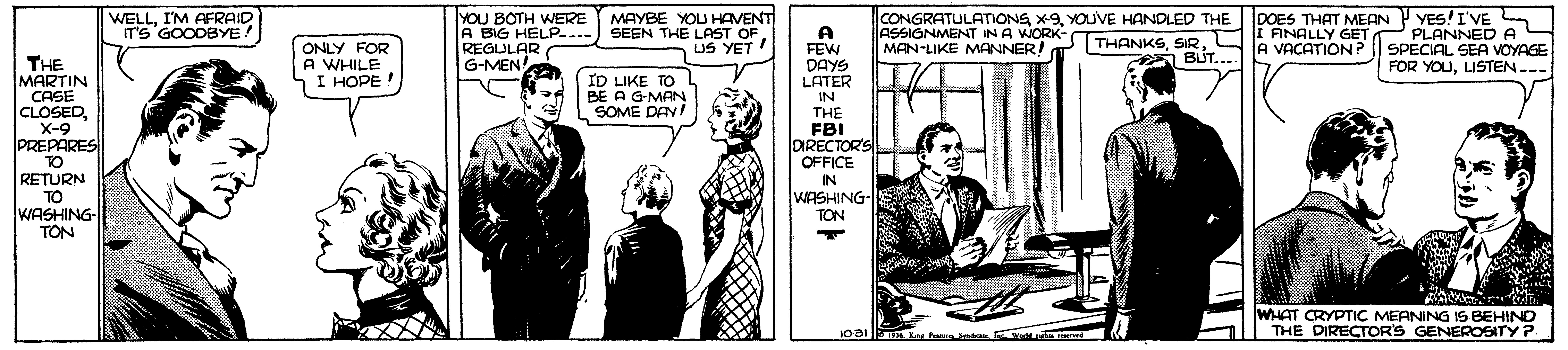 Secret Agent X-9 Comic Strip 1936-10-31 | Comics Kingdom