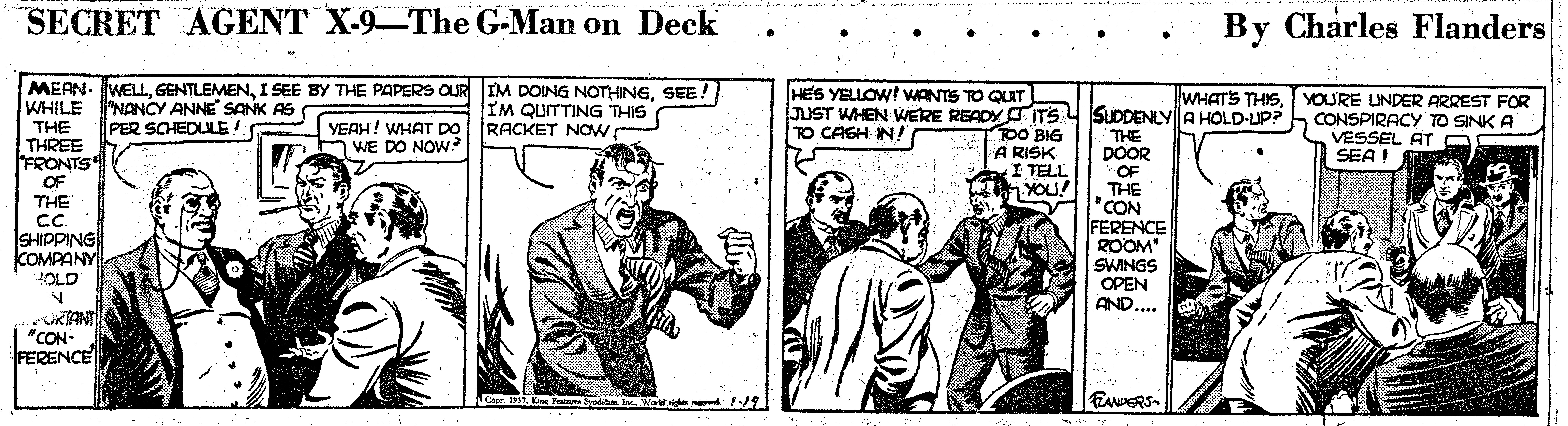 Secret Agent X-9 Comic Strip 1937-01-19 | Comics Kingdom