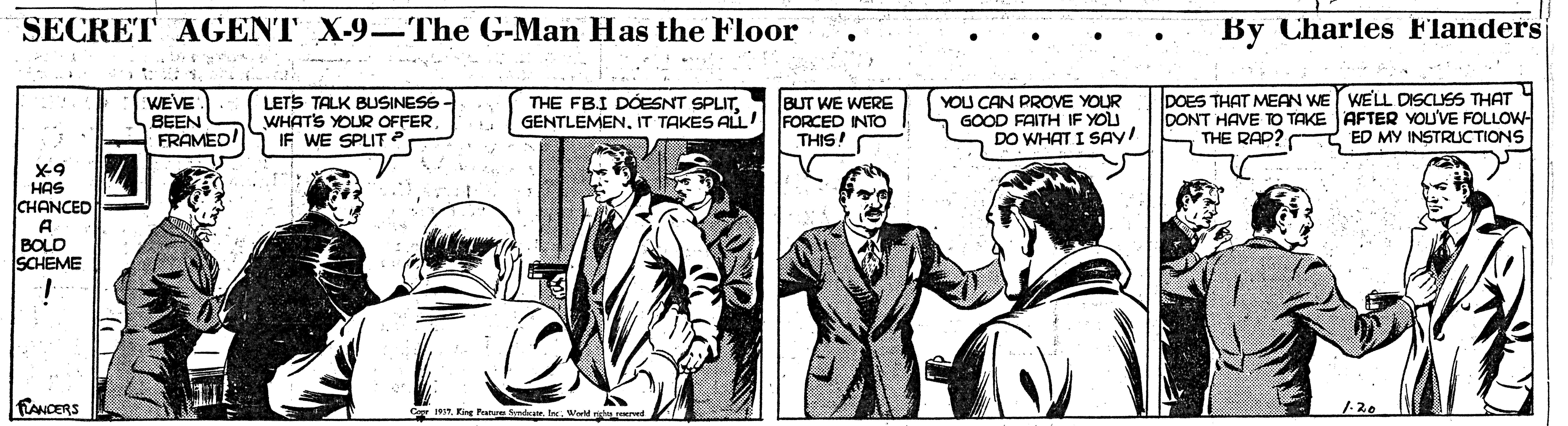 Secret Agent X-9 Comic Strip 1937-01-20 | Comics Kingdom