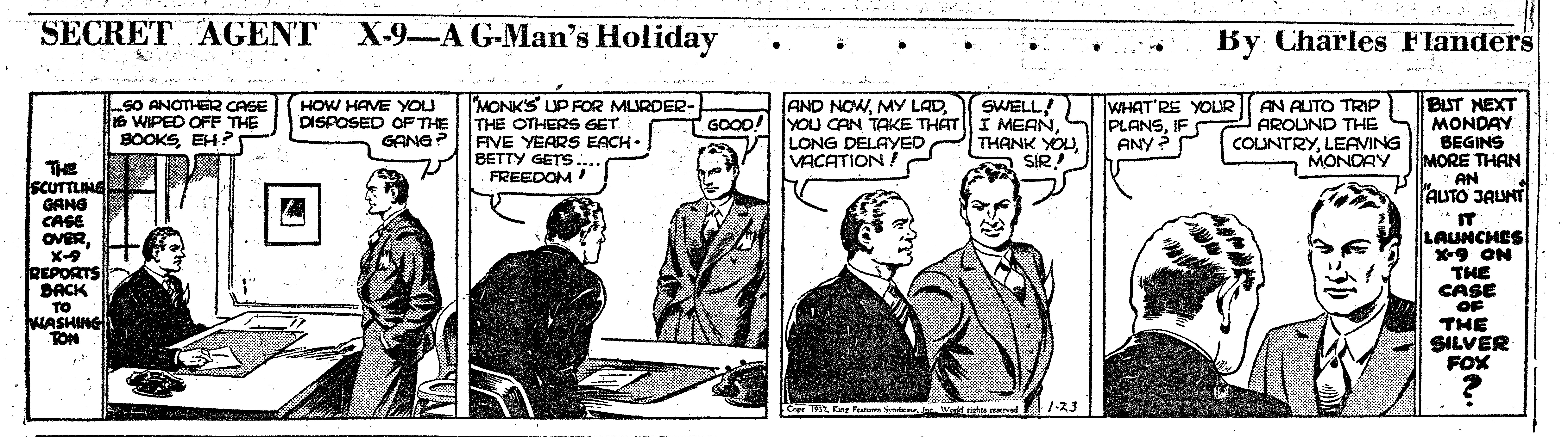 Secret Agent X-9 Comic Strip 1937-01-23 | Comics Kingdom