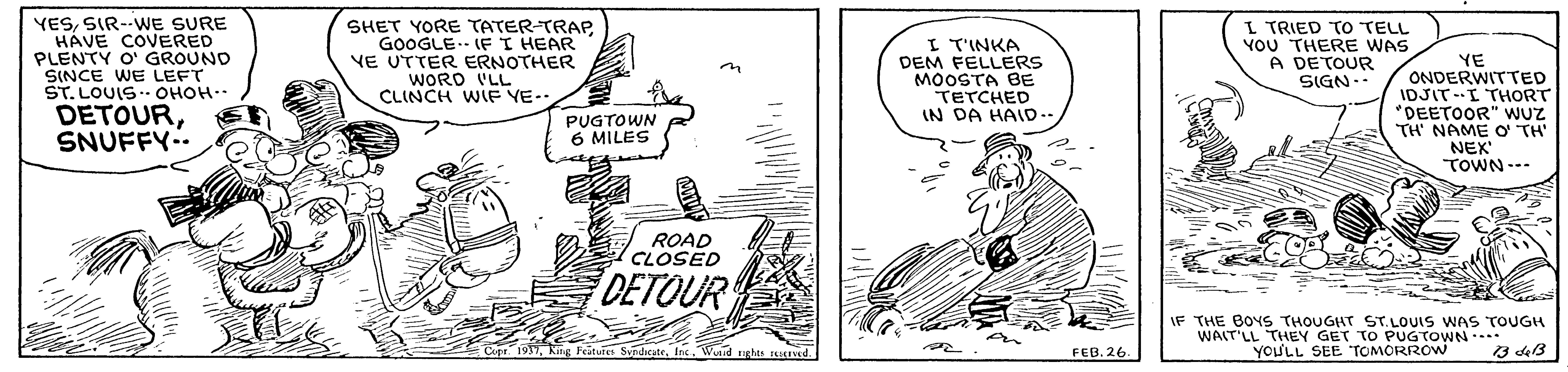 Barney Google And Snuffy Smith Vintage Comic Strip 1937-02-26 | Comics ...
