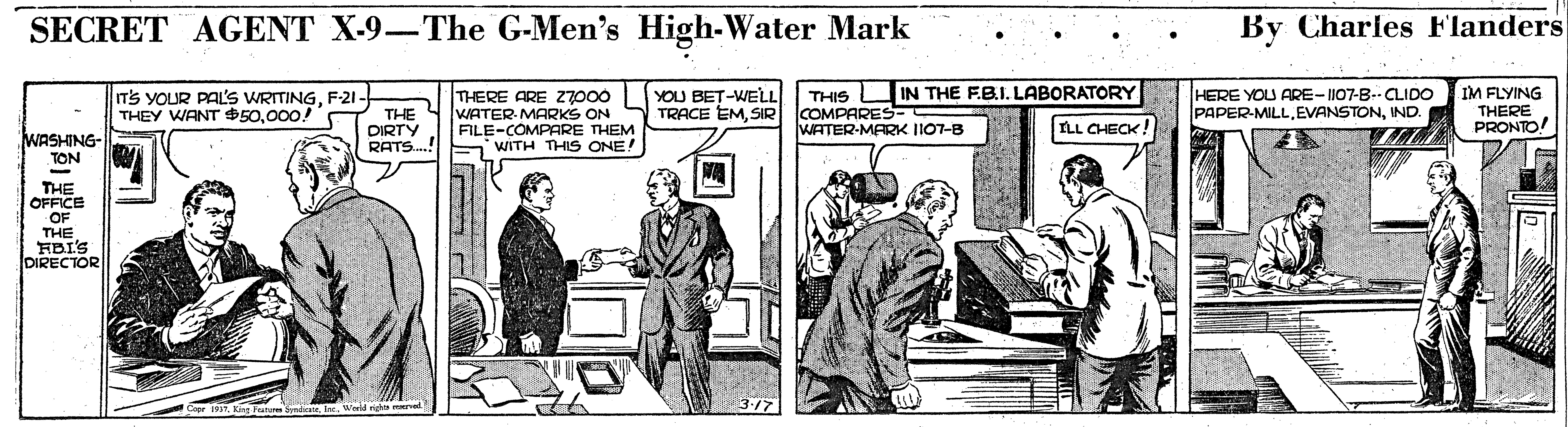 Secret Agent X-9 Comic Strip 1937-03-17 | Comics Kingdom