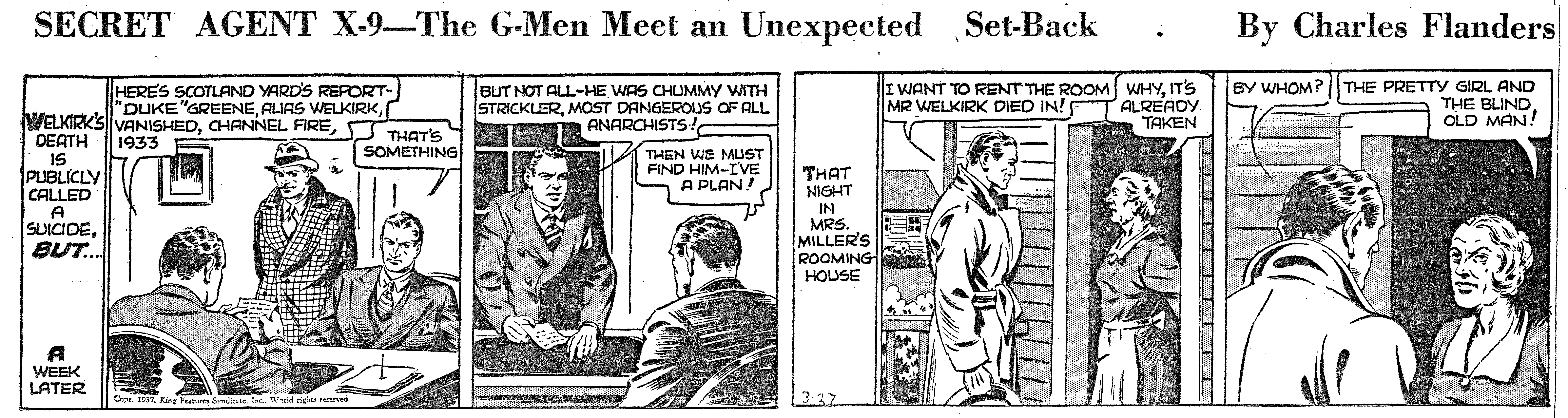 Secret Agent X-9 Comic Strip 1937-03-27 | Comics Kingdom
