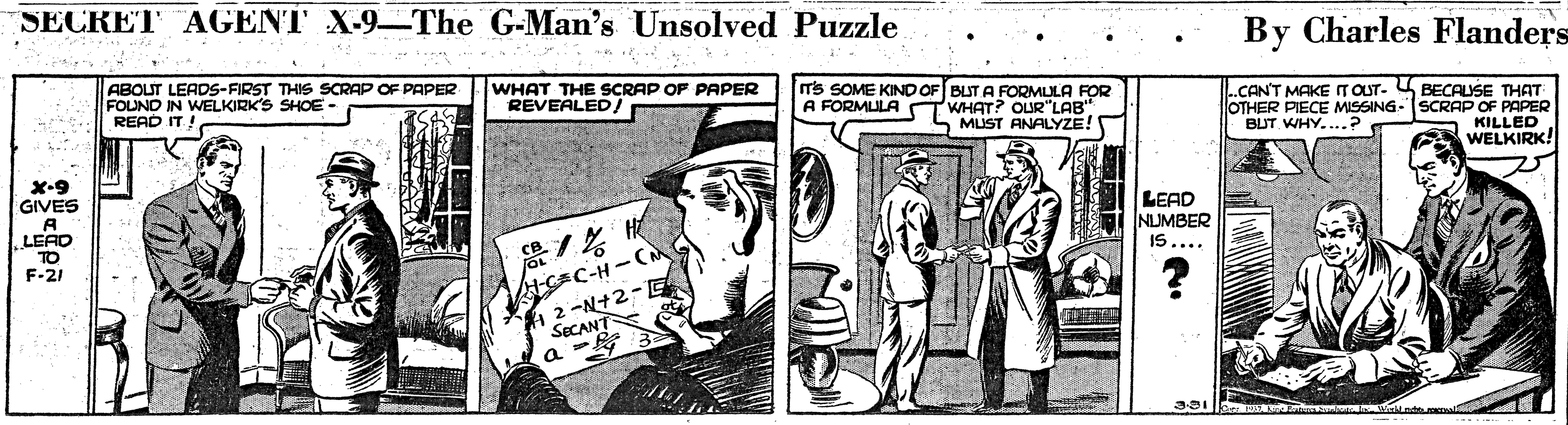Secret Agent X-9 Comic Strip 1937-03-31 | Comics Kingdom