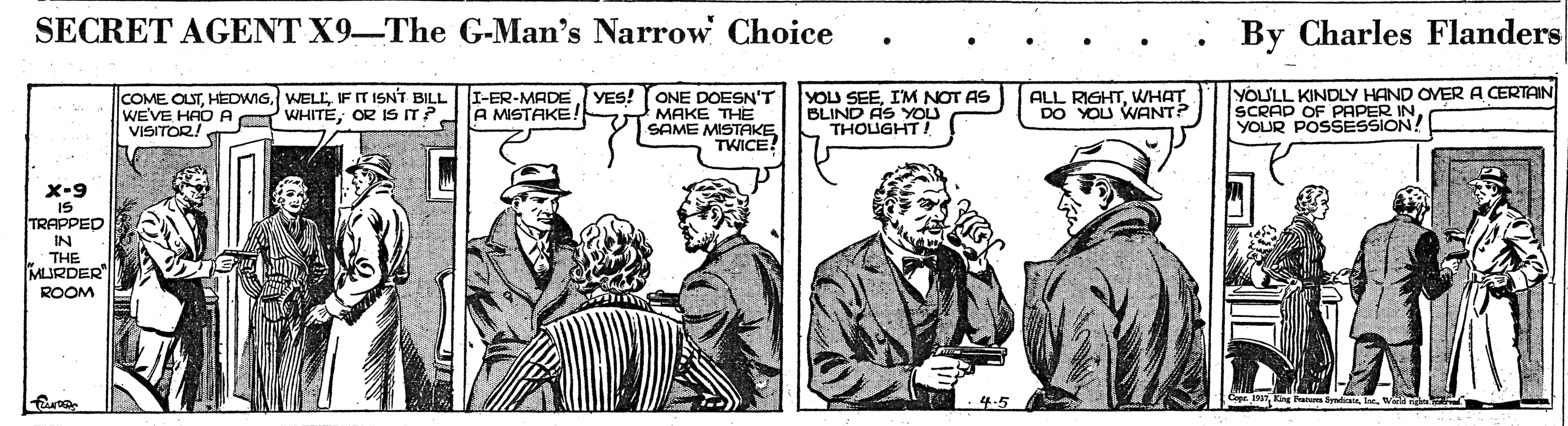 Secret Agent X-9 Comic Strip 1937-04-05 | Comics Kingdom