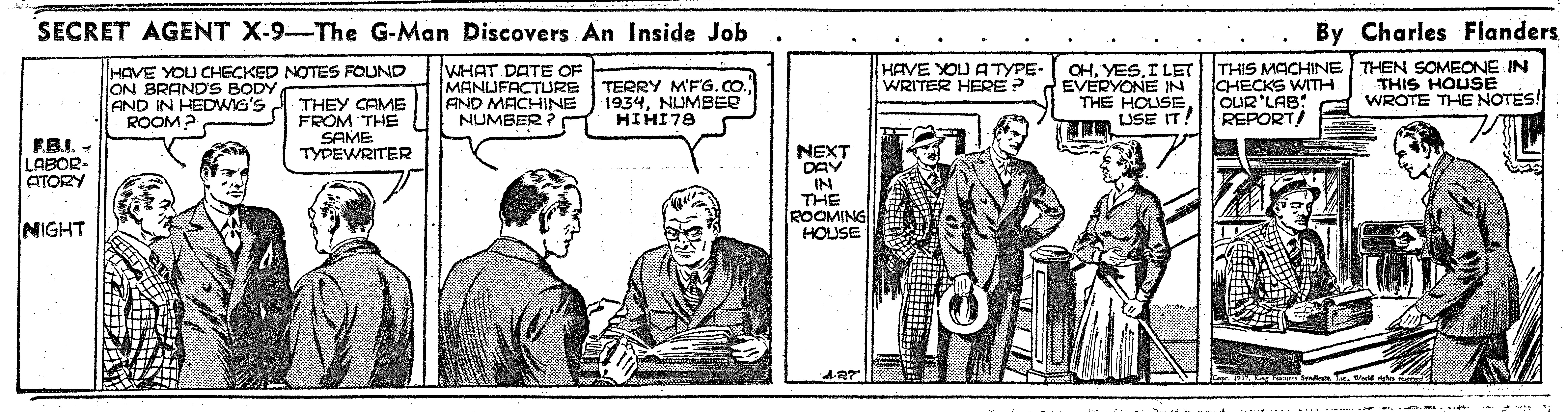 Secret Agent X-9 Comic Strip 1937-04-27 | Comics Kingdom