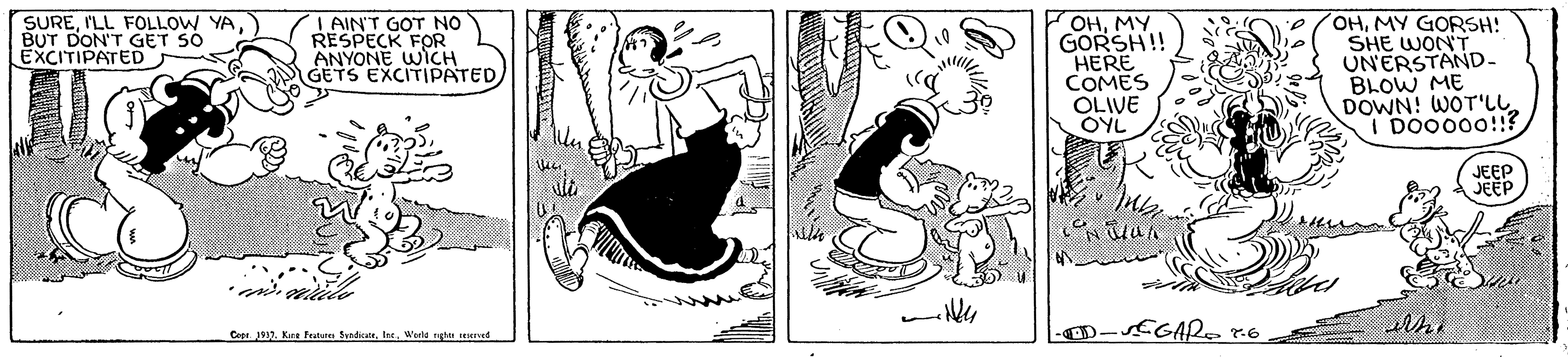 Popeye Comic Strip 1937-07-06 | Comics Kingdom